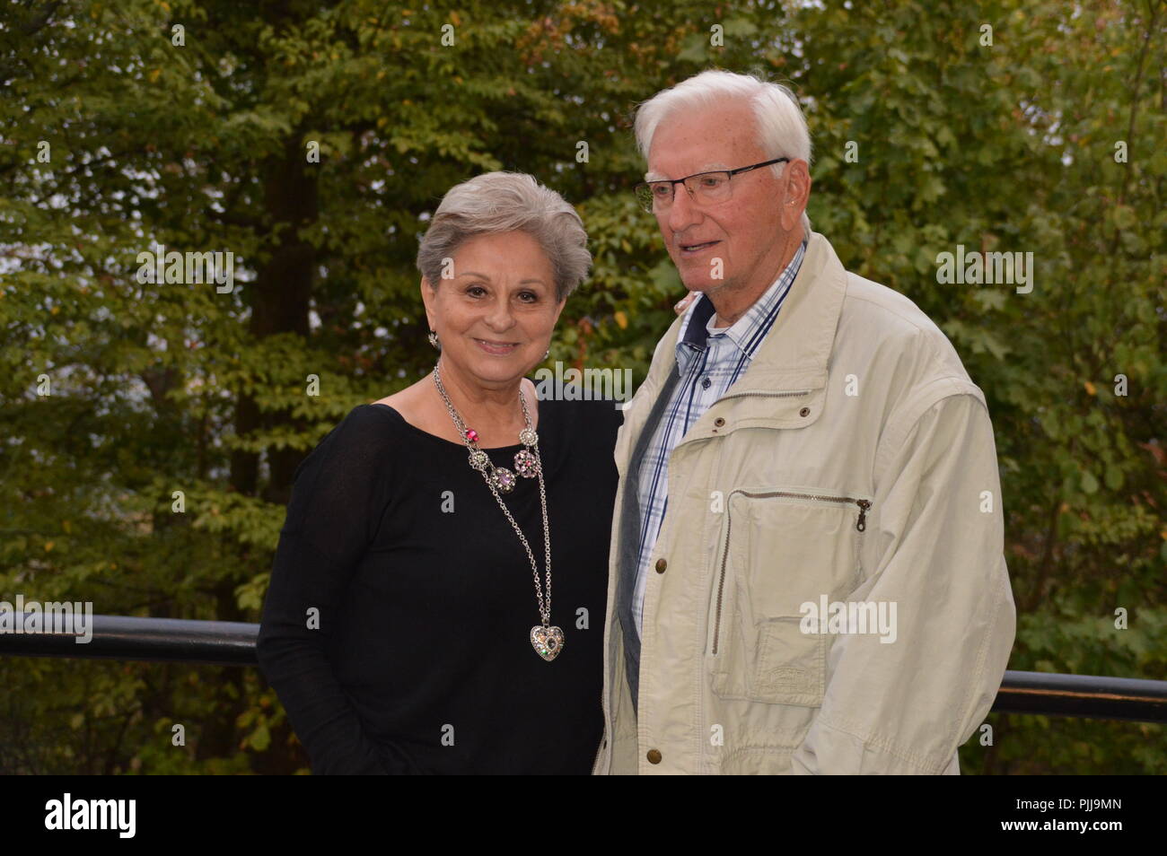 Dagmar frederic and peter wieland during tv production hi-res stock ...