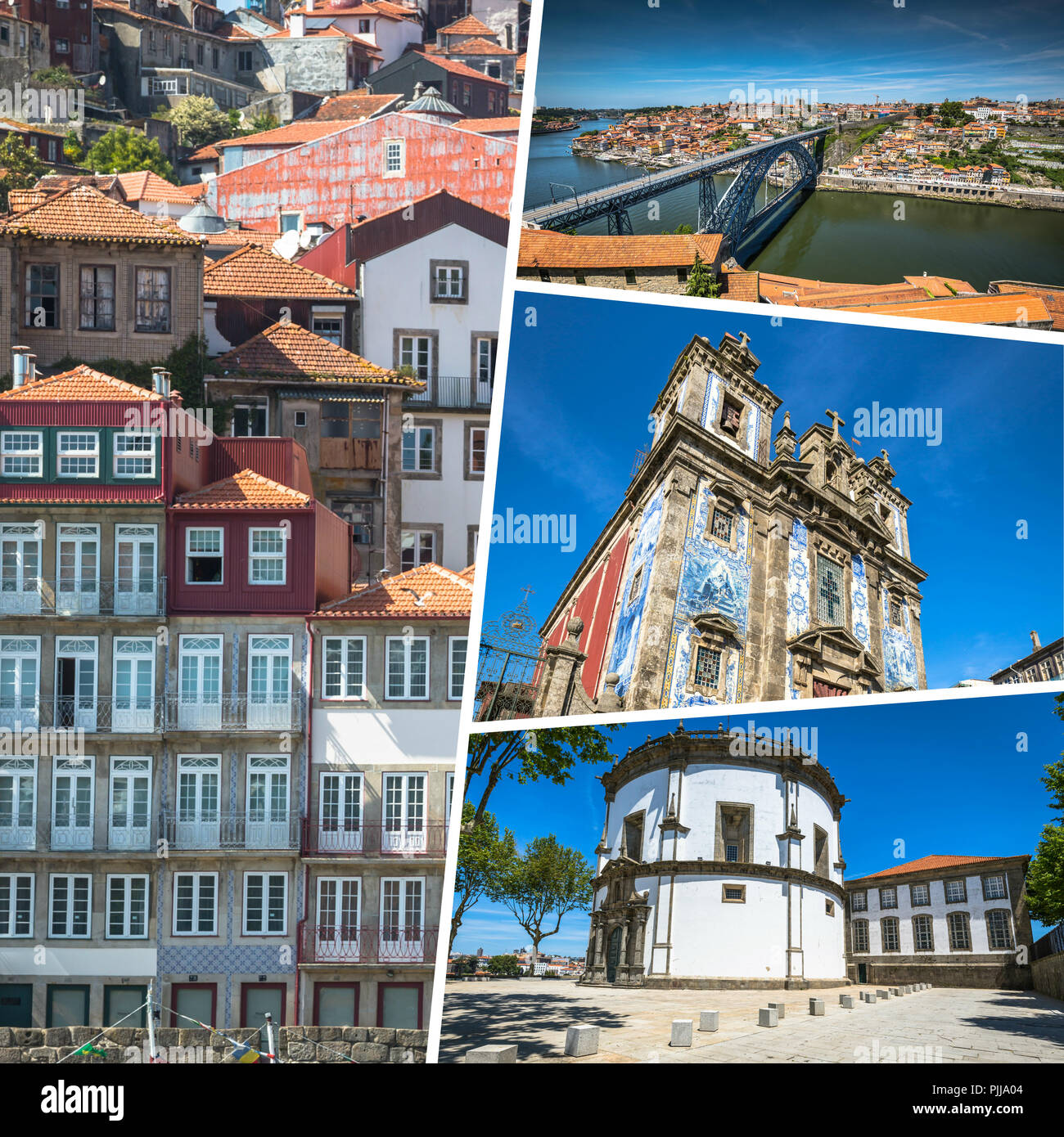 Collage of tourist photos of the Porto Portugal Stock Photo - Alamy