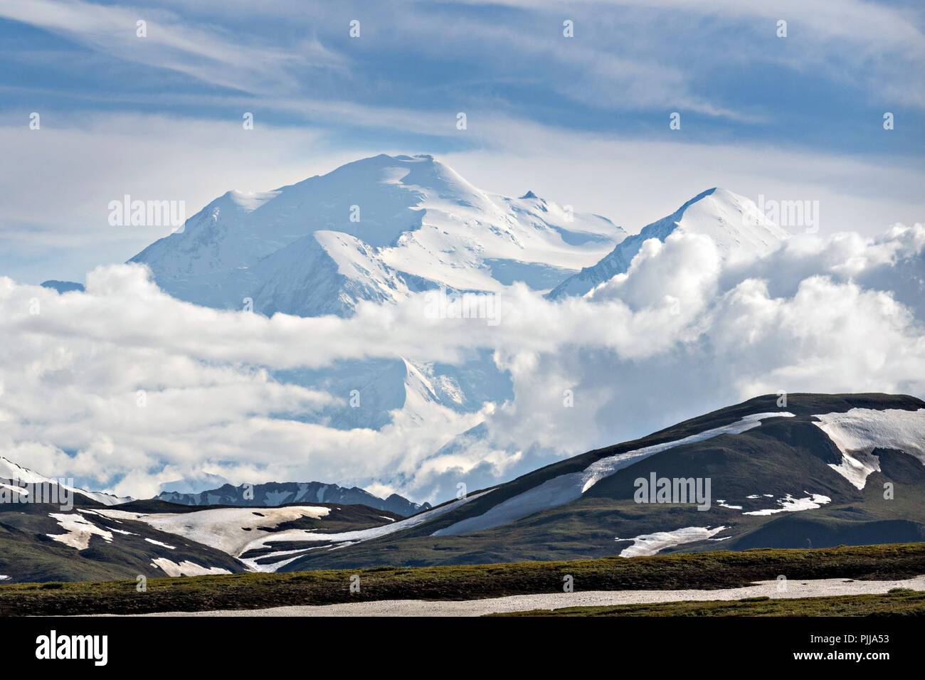 The twin peaks of Denali, the highest mountain in North America in a ...