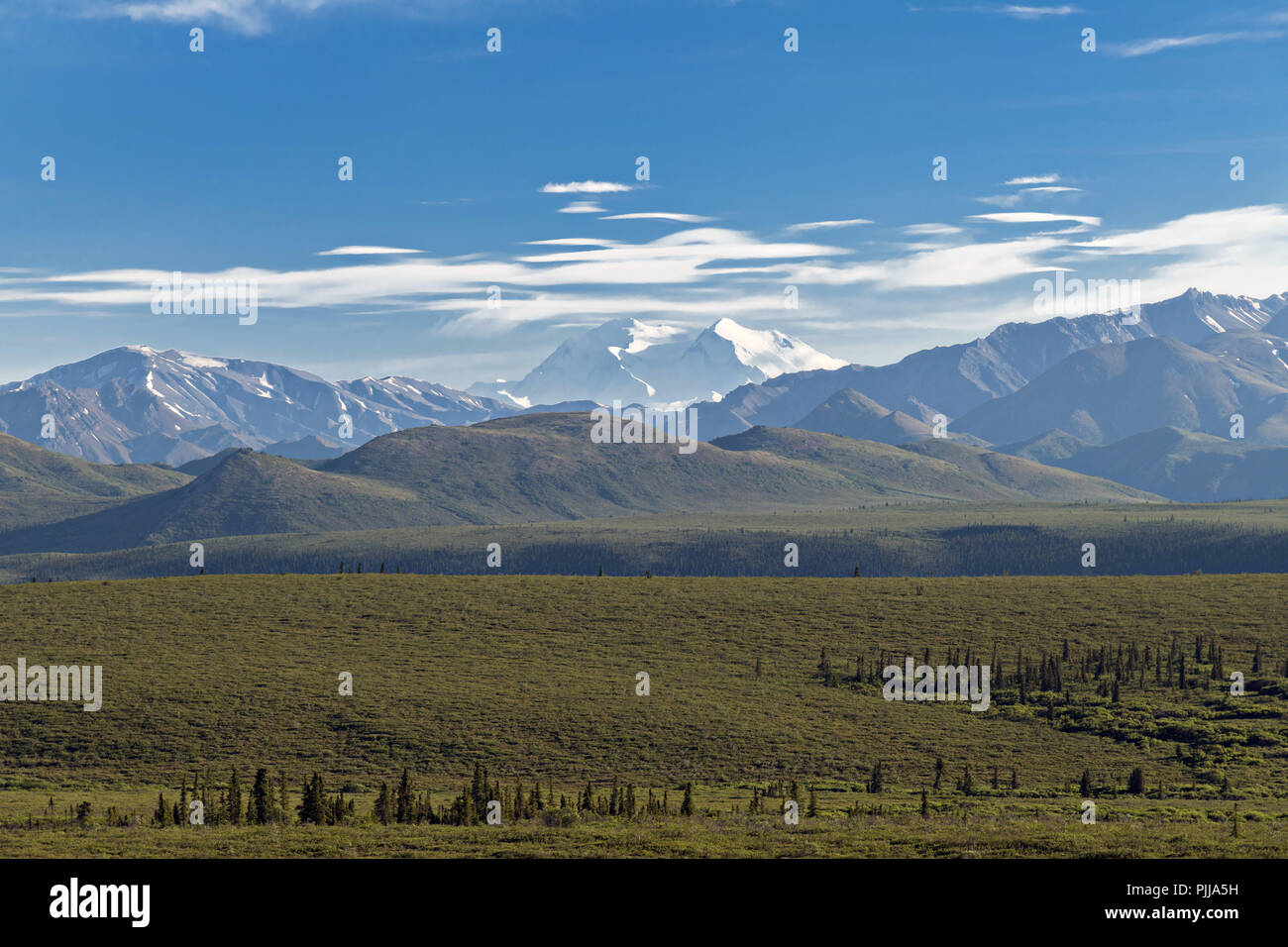 The twin peaks of Denali, the highest mountain in North America in a ...