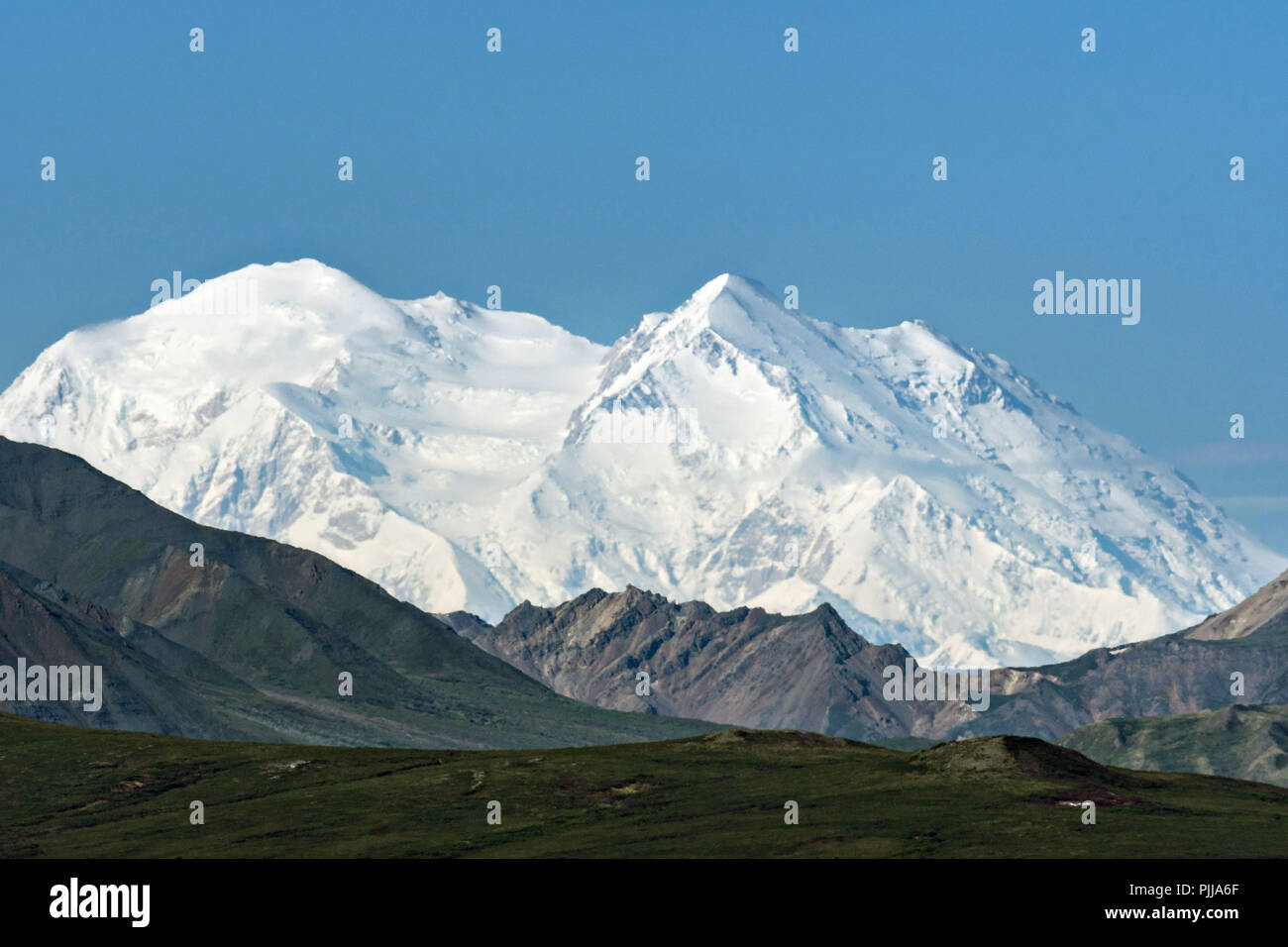 The twin peaks of Denali, the highest mountain in North America in a ...