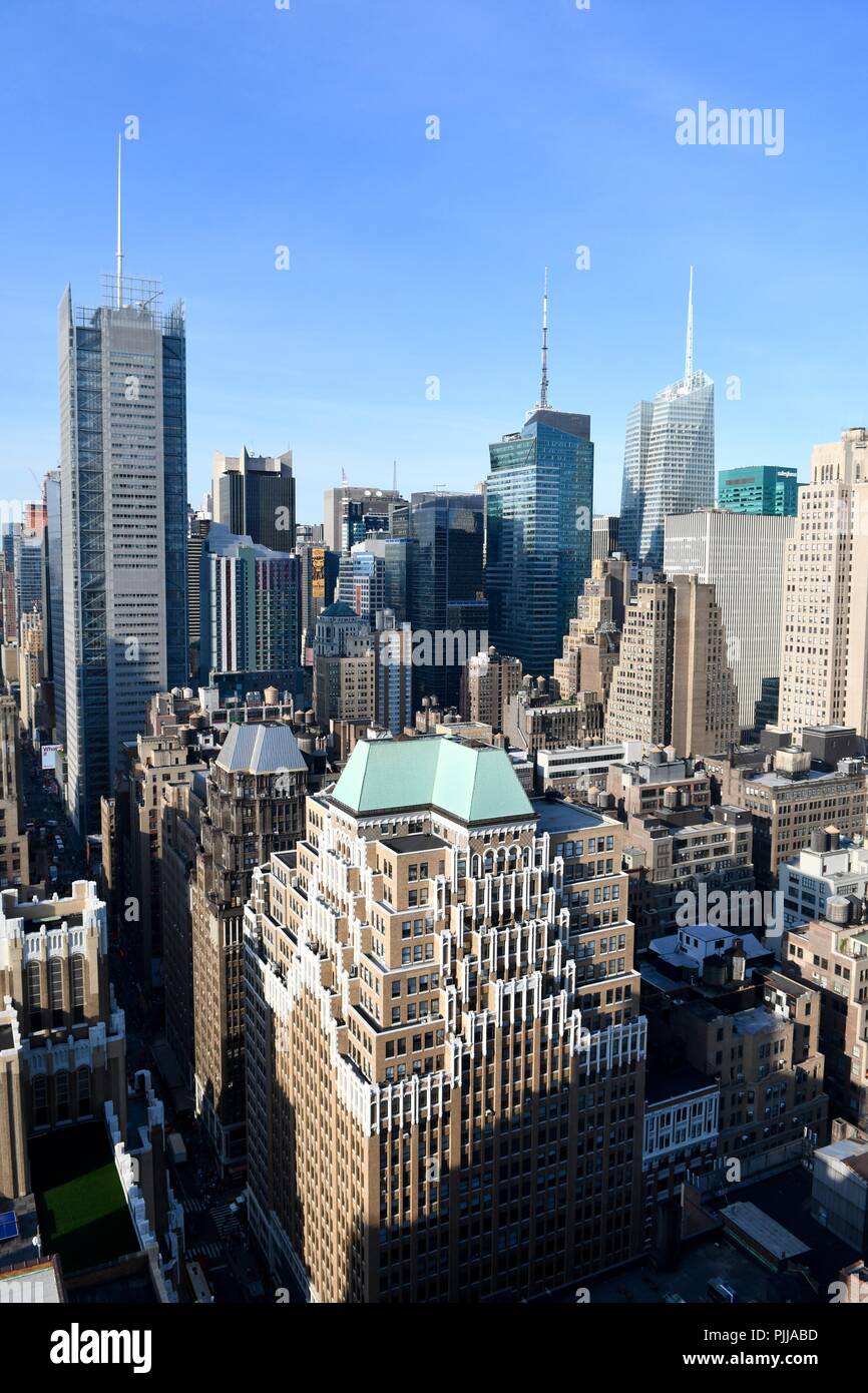 New York City Manhattan midtown view with skyscrapers, New York City ...