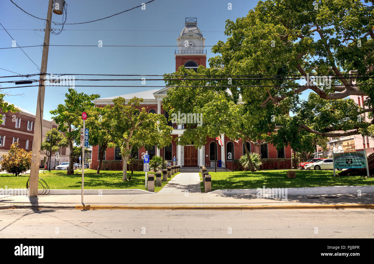 Key West, Florida, USA - September 1, 2018: Monroe County Courthouse ...
