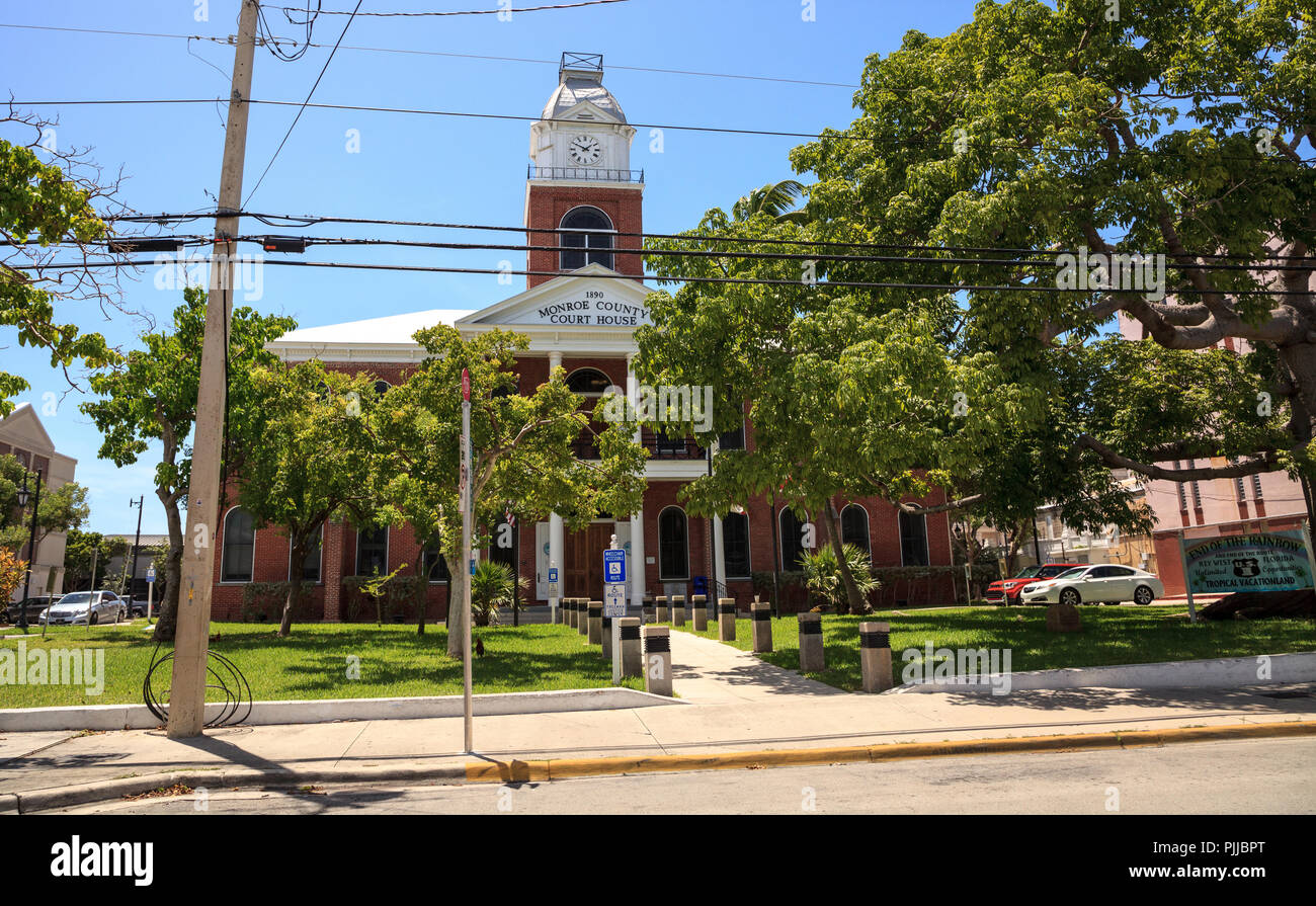 Key West, Florida, USA - September 1, 2018: Monroe County Courthouse ...