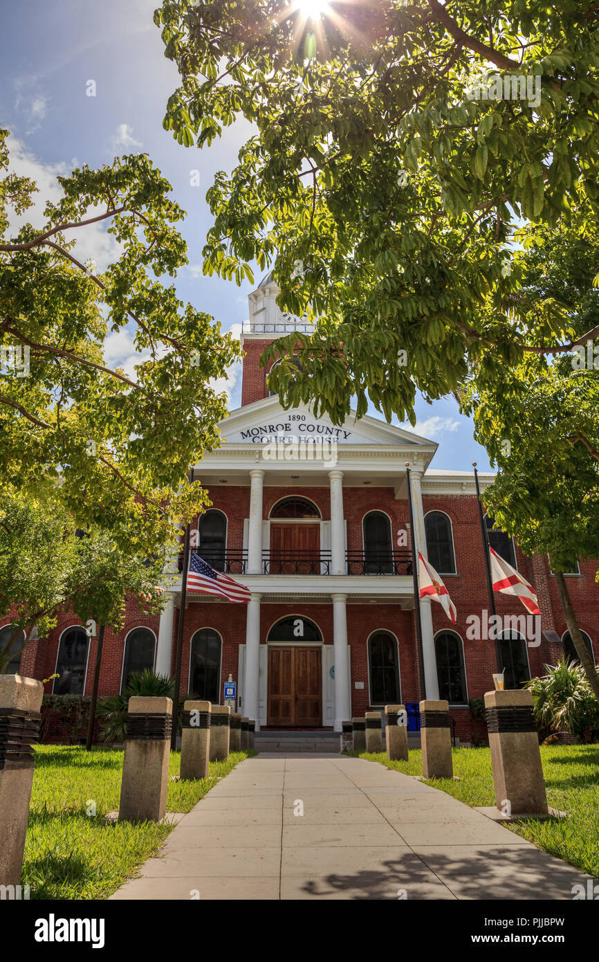 Key West, Florida, USA - September 1, 2018: Monroe County Courthouse ...