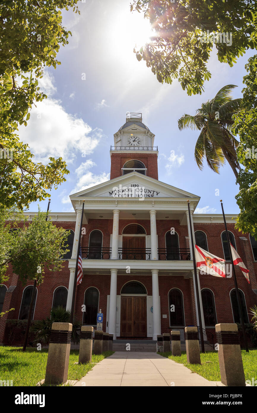 Key West, Florida, USA - September 1, 2018: Monroe County Courthouse ...