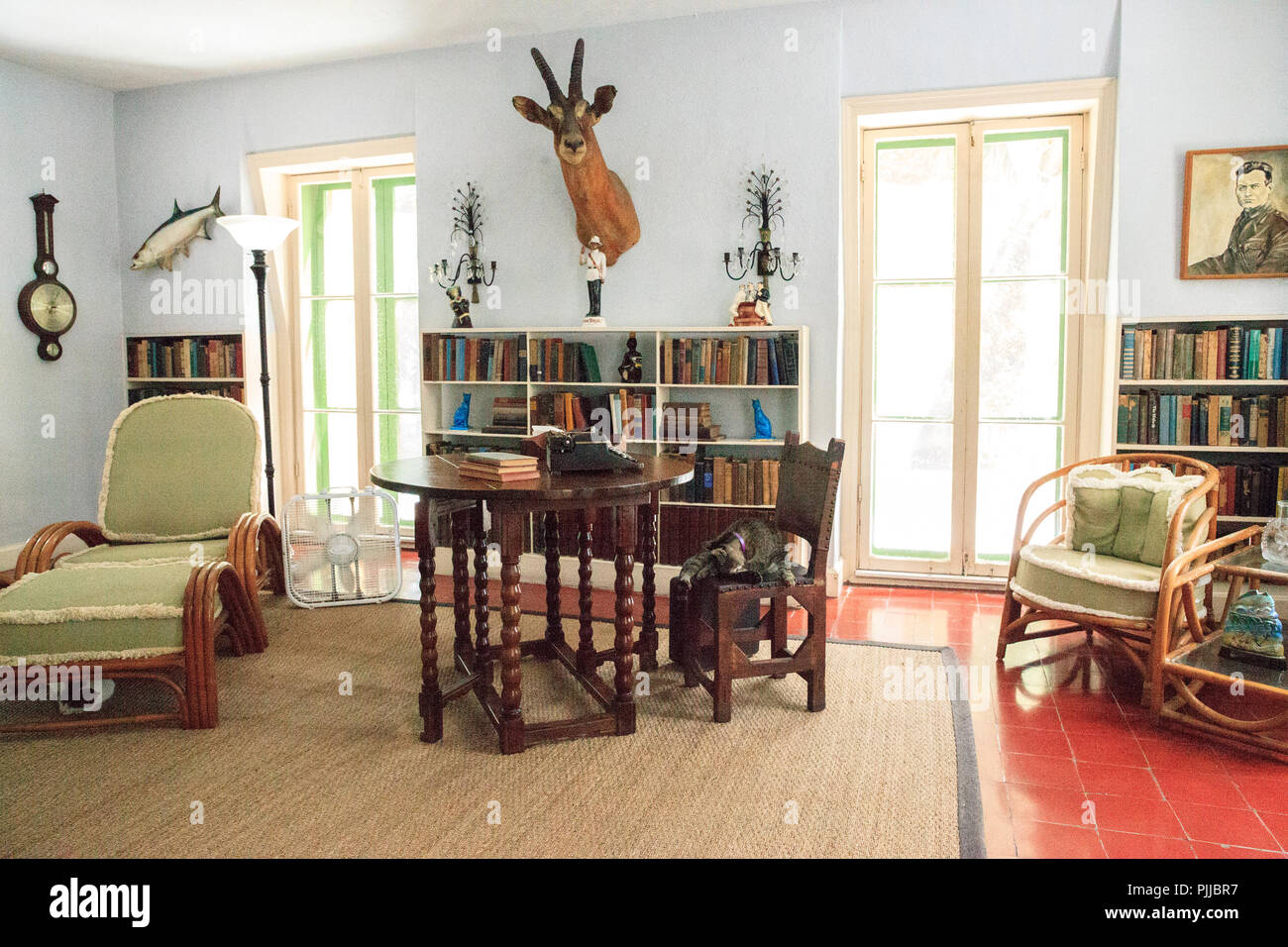 Key West, Florida, USA - September 1, 2018: Writing office at Ernest ...