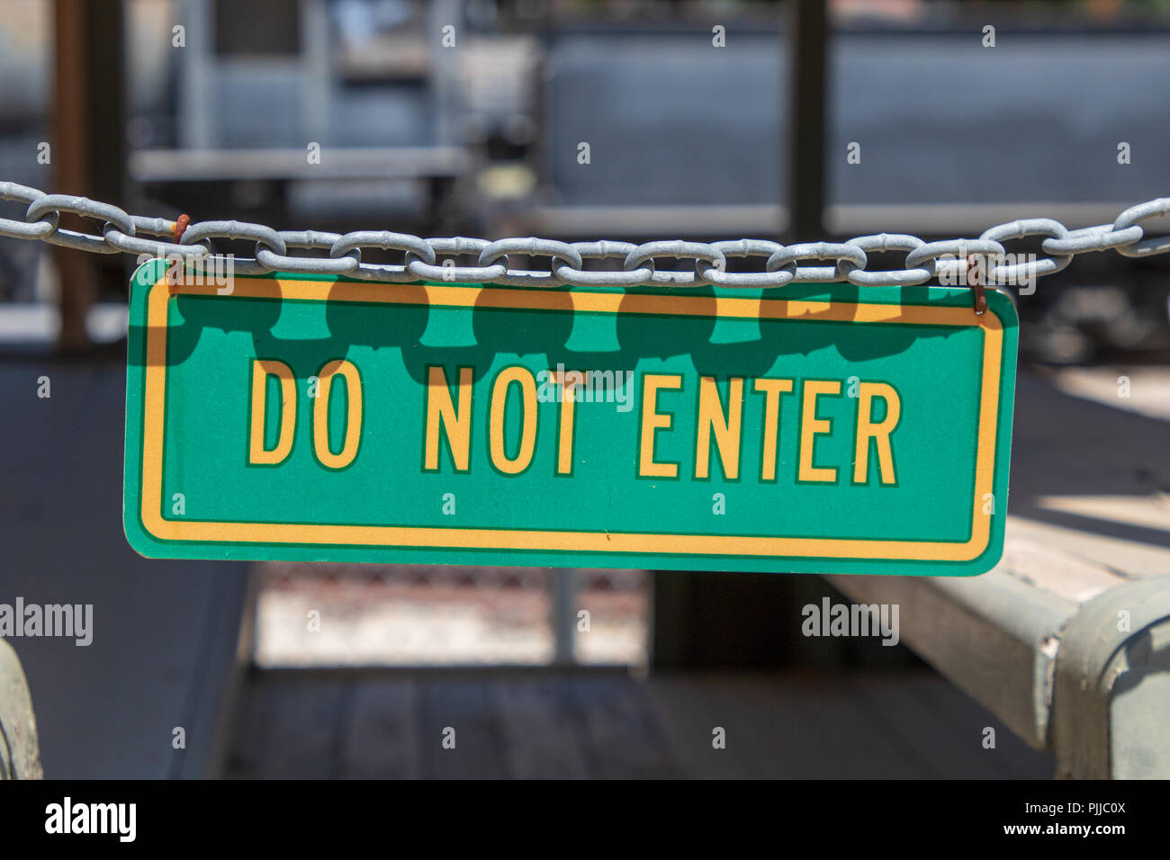 Do Not Enter Hanging Sign Stock Photo - Alamy