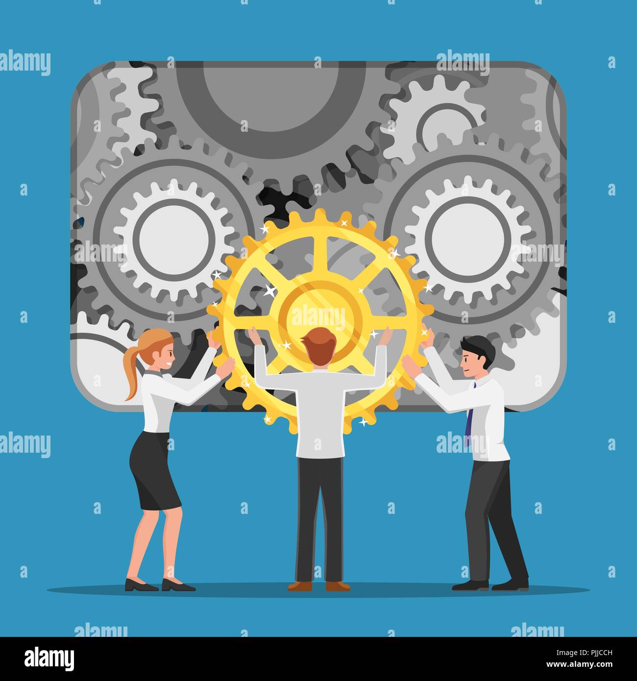 Teamwork cogs Stock Vector Images - Alamy