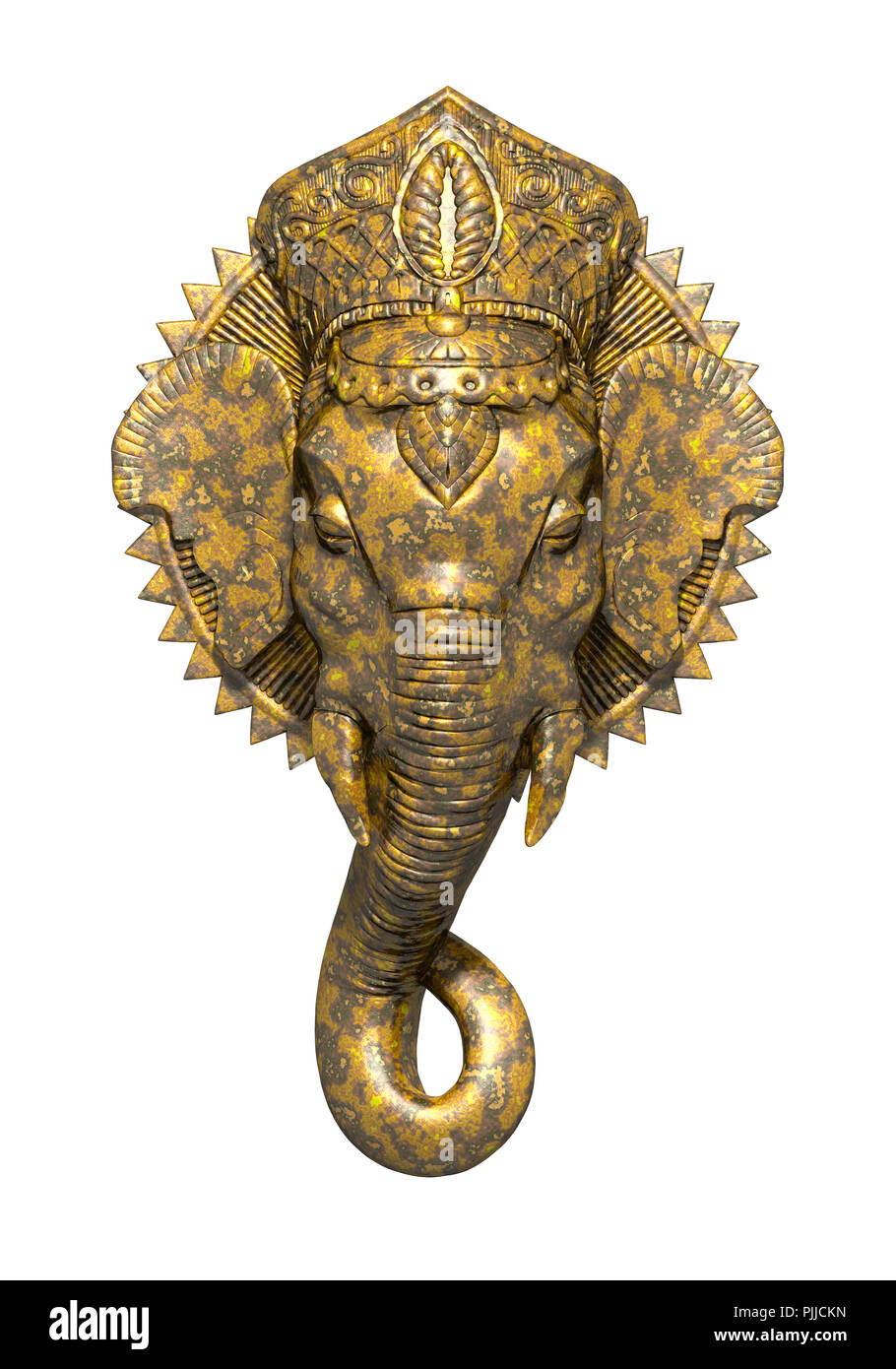 An image of a beautiful golden ganesh sculpture Stock Photo - Alamy