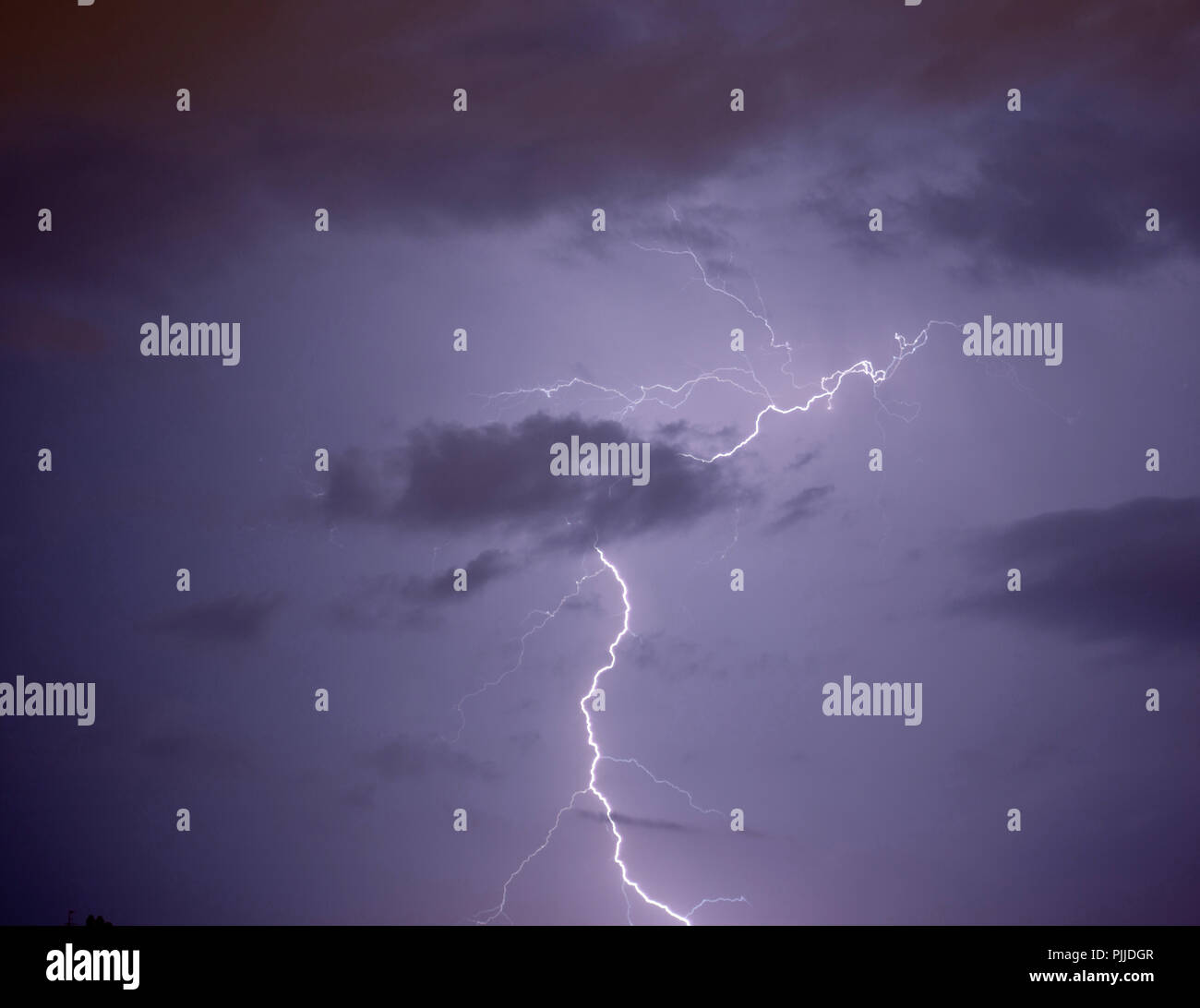 Lightning strike in the sky Stock Photo - Alamy