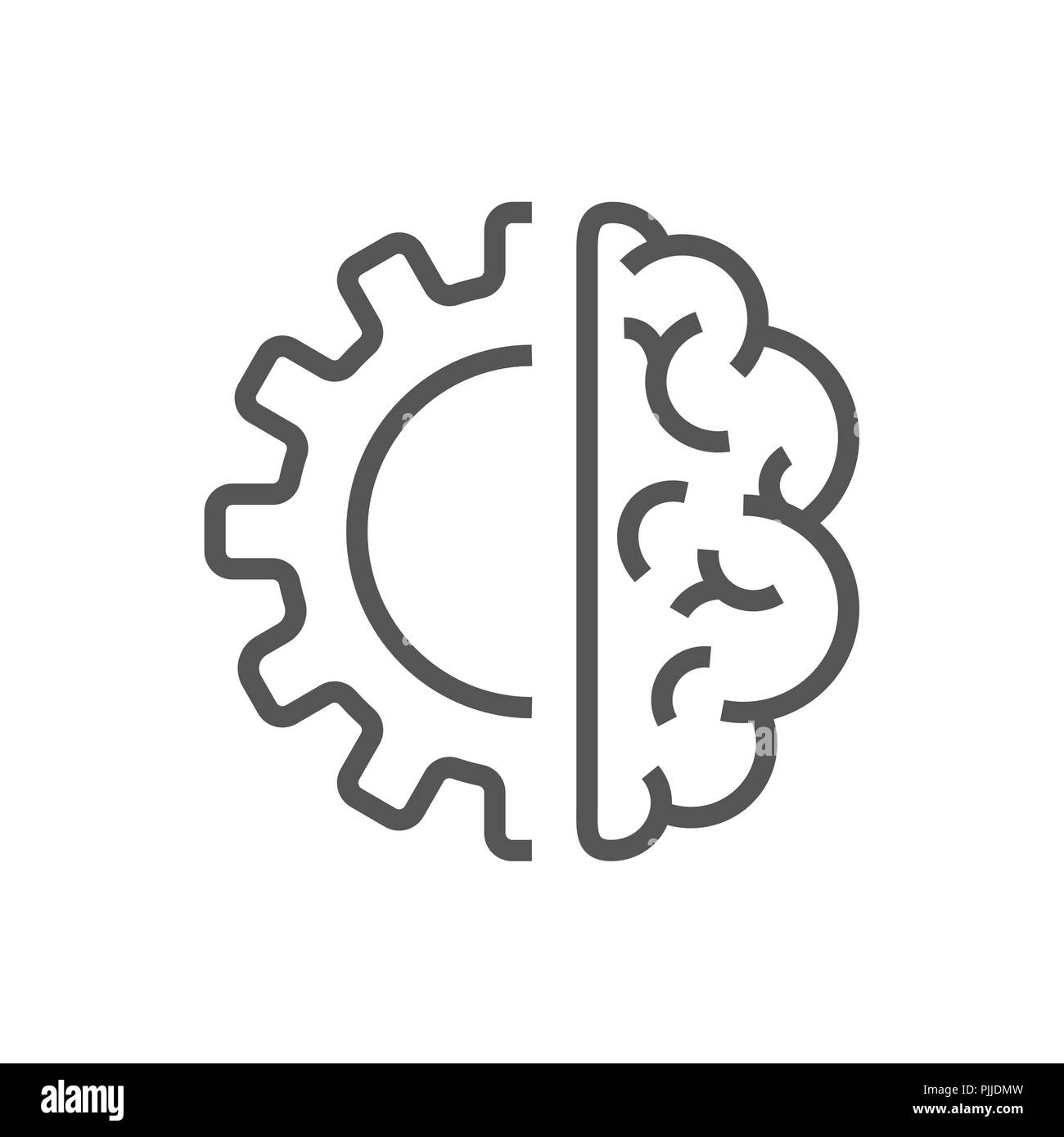 Artificial intelligence brain icon - vector AI technology concept ...