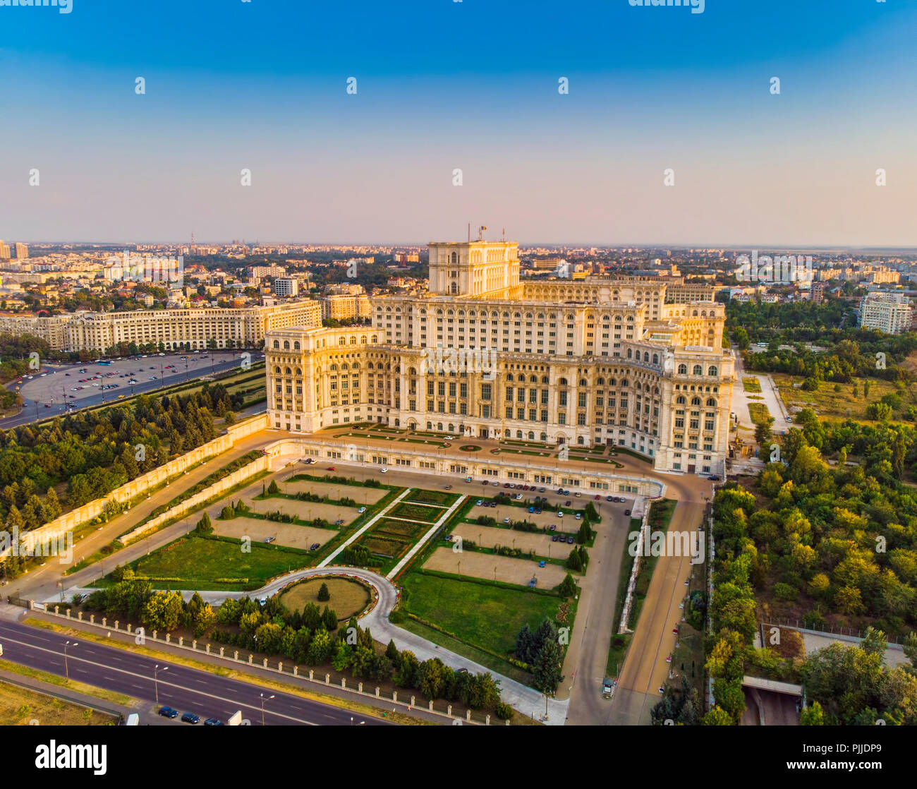 Bucharest palace of parliament aerial hi-res stock photography and ...
