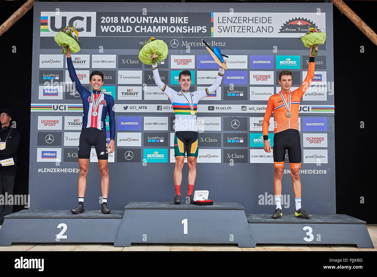 Lenzerheide, Switzerland. 7th September 2018. The winners of the UCI ...