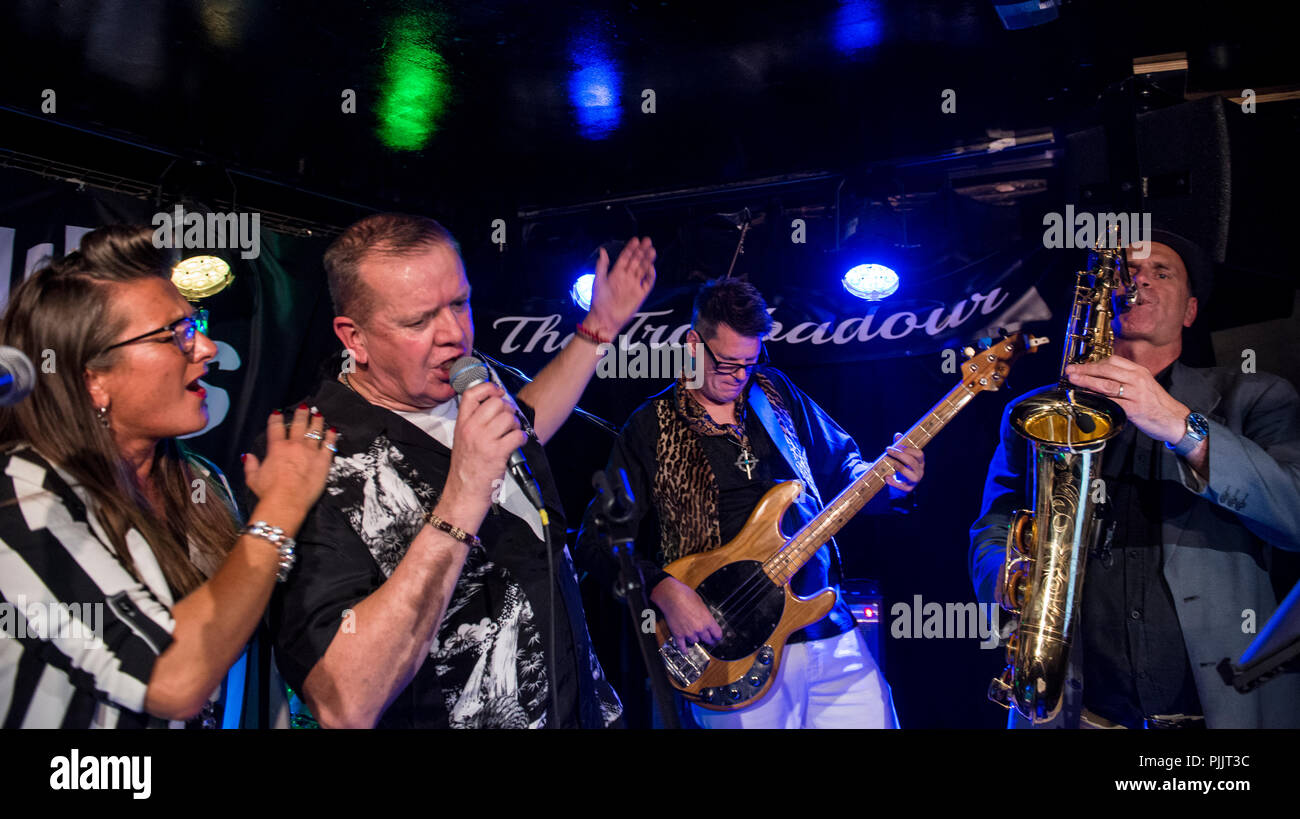 London, UK. 7th September 2018. Phenomenon 80s band Daniel Takes A ...