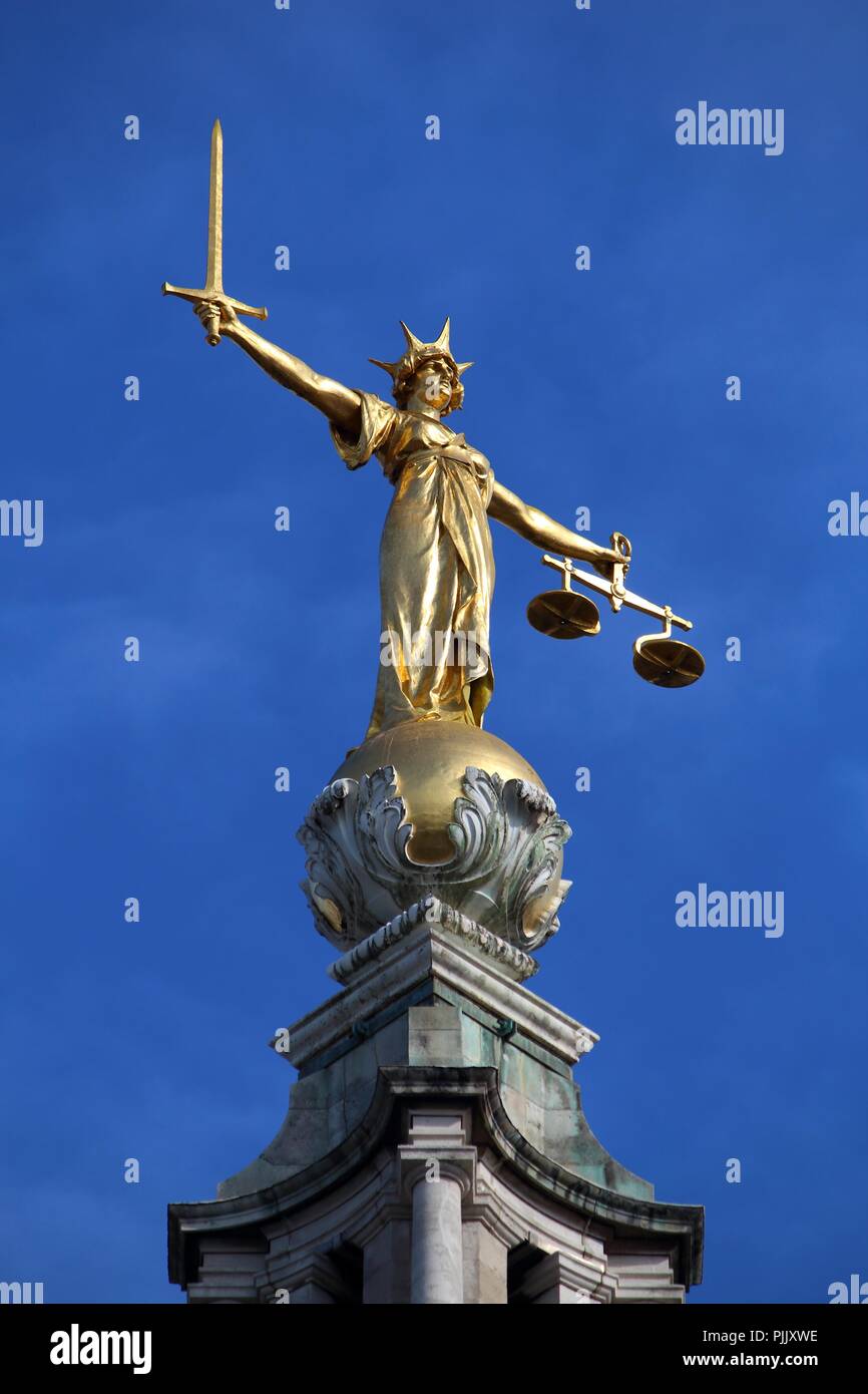 London, UK - Central Criminal Court also known as Old Bailey. Justice ...