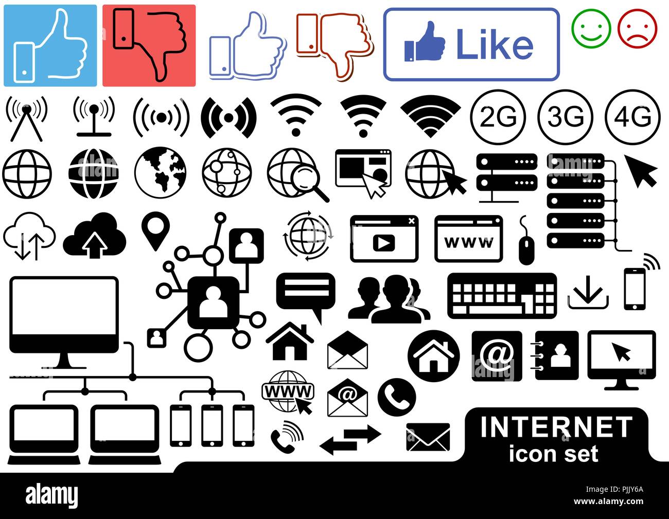 Internet Icon Set Stock Vector Image & Art - Alamy