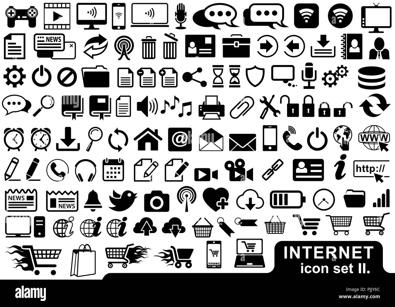 Internet Icon Set Stock Vector Image & Art - Alamy