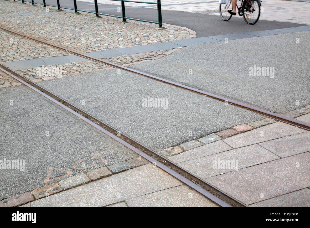 Tram track bike hi-res stock photography and images - Alamy