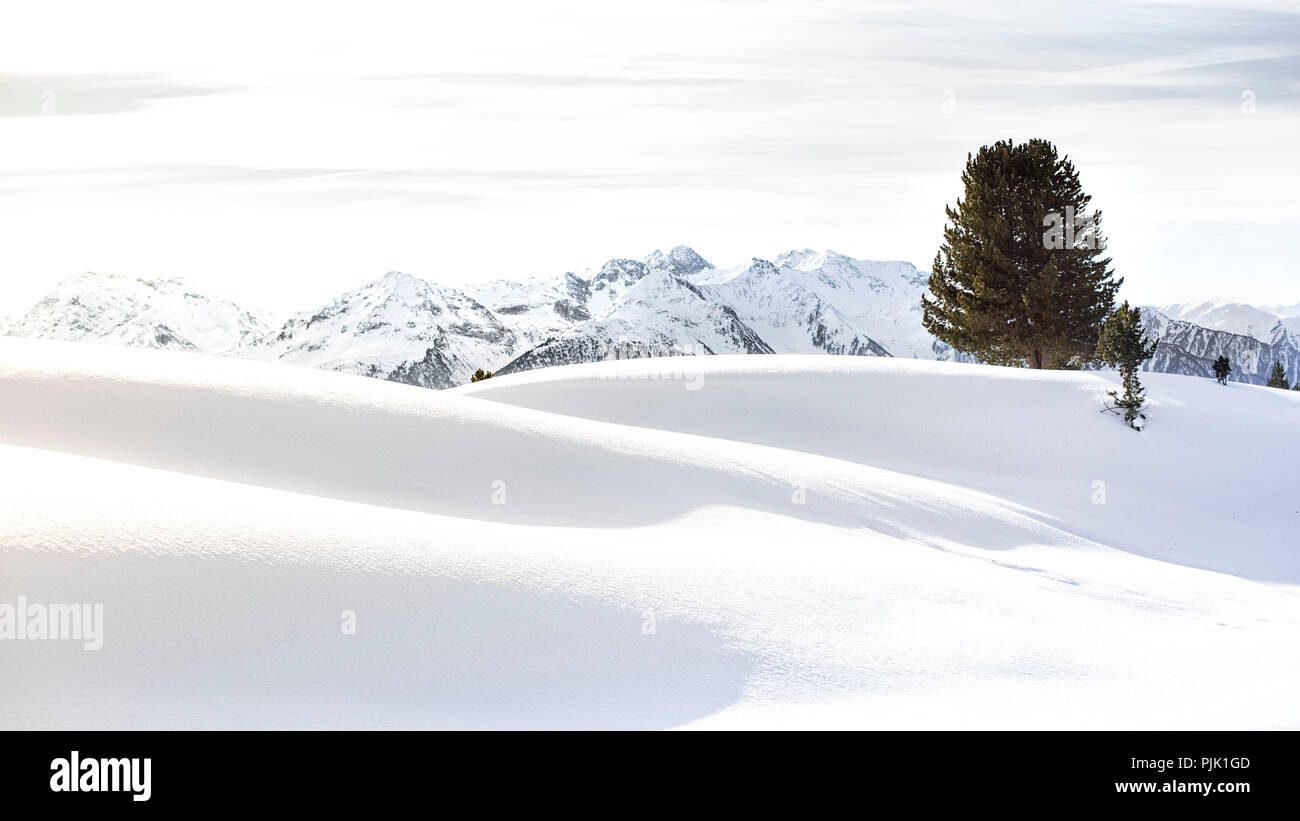 A snow-covered mountain landscape in the Tyrolean Alps Stock Photo - Alamy