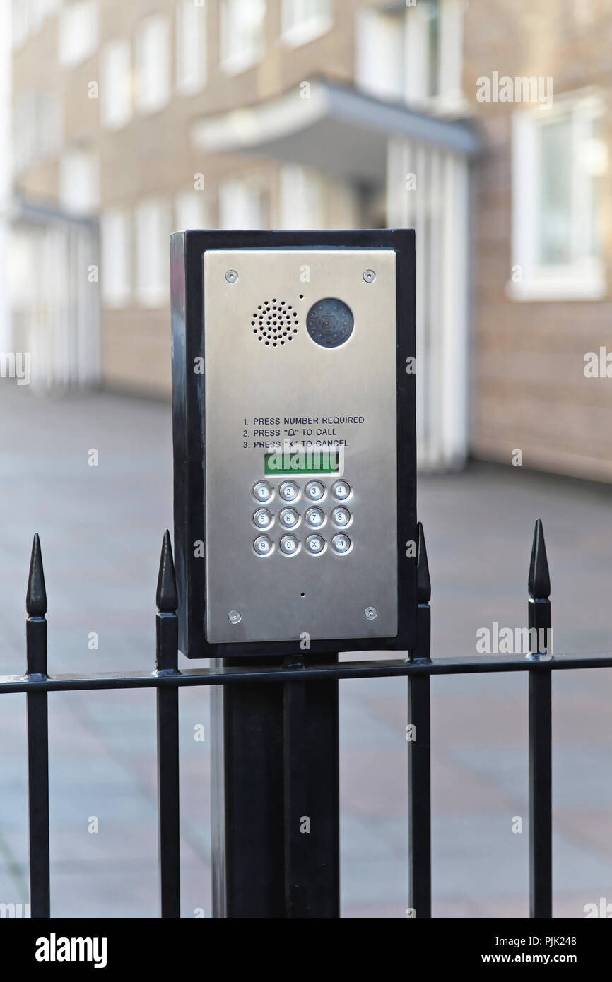 Video intercom with key pad for security access Stock Photo - Alamy