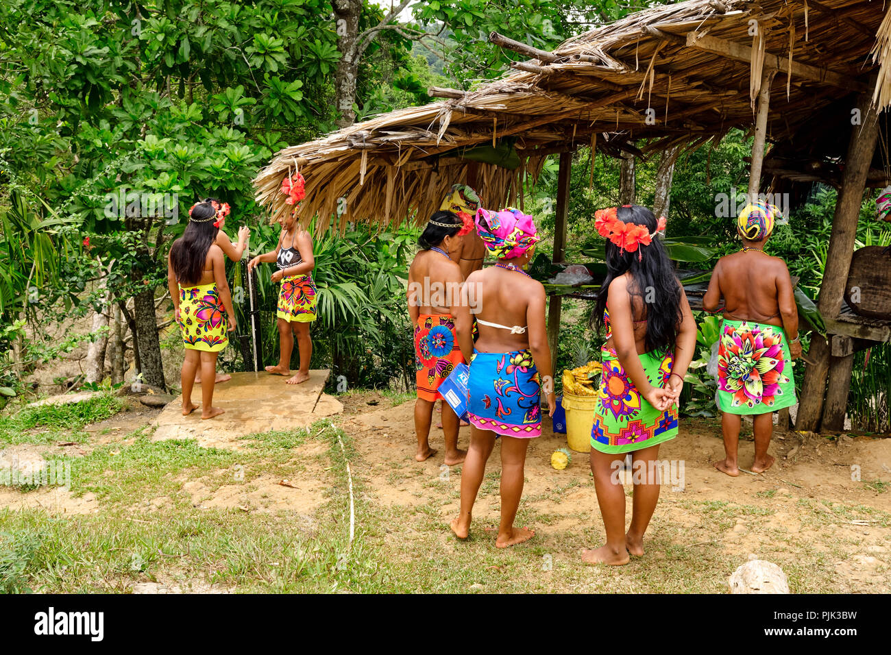 Chagres National Park Panama April 22 2018 Native Embera Women