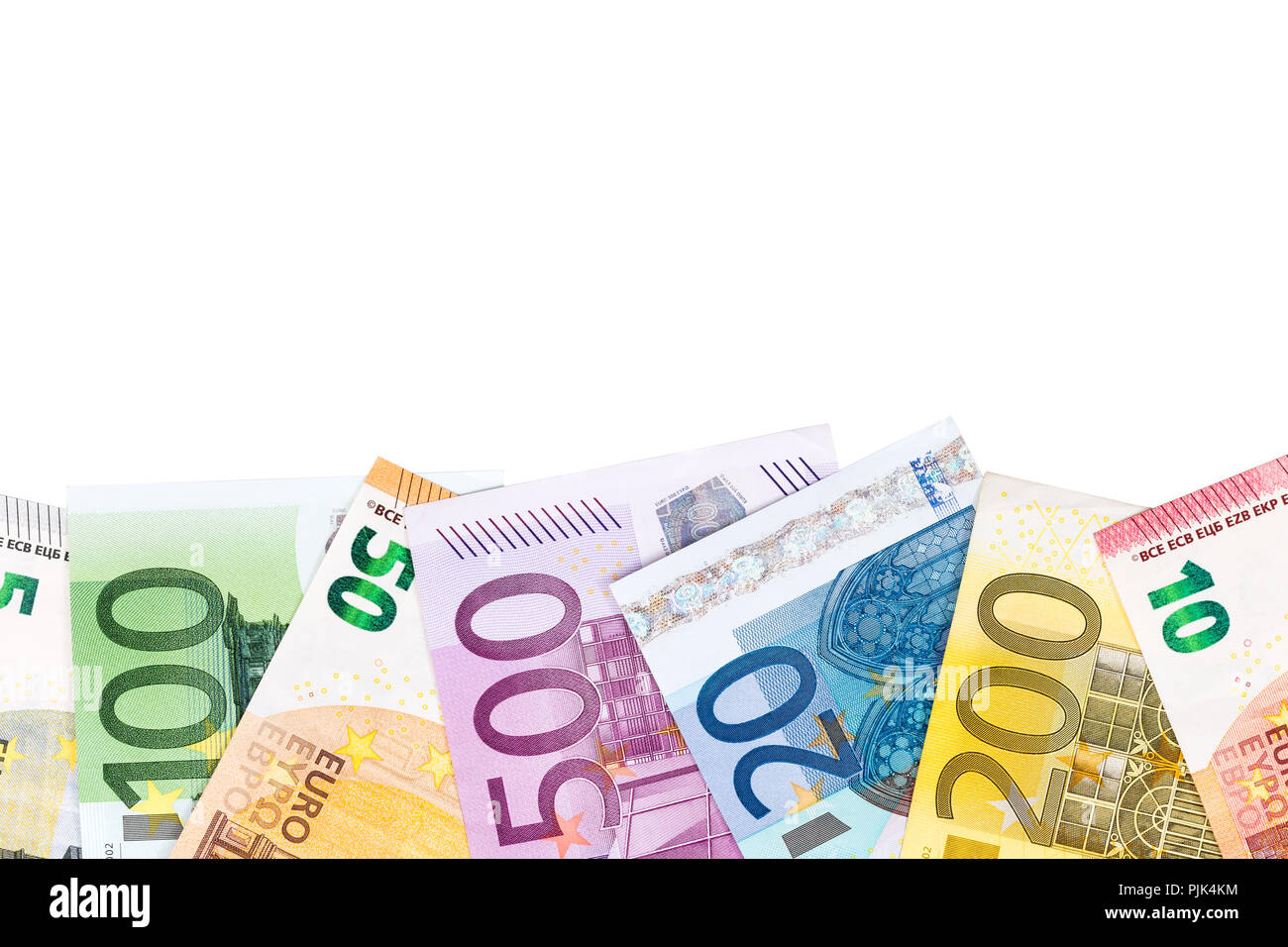Cash euro banknotes on white background. High resolution photo Stock ...