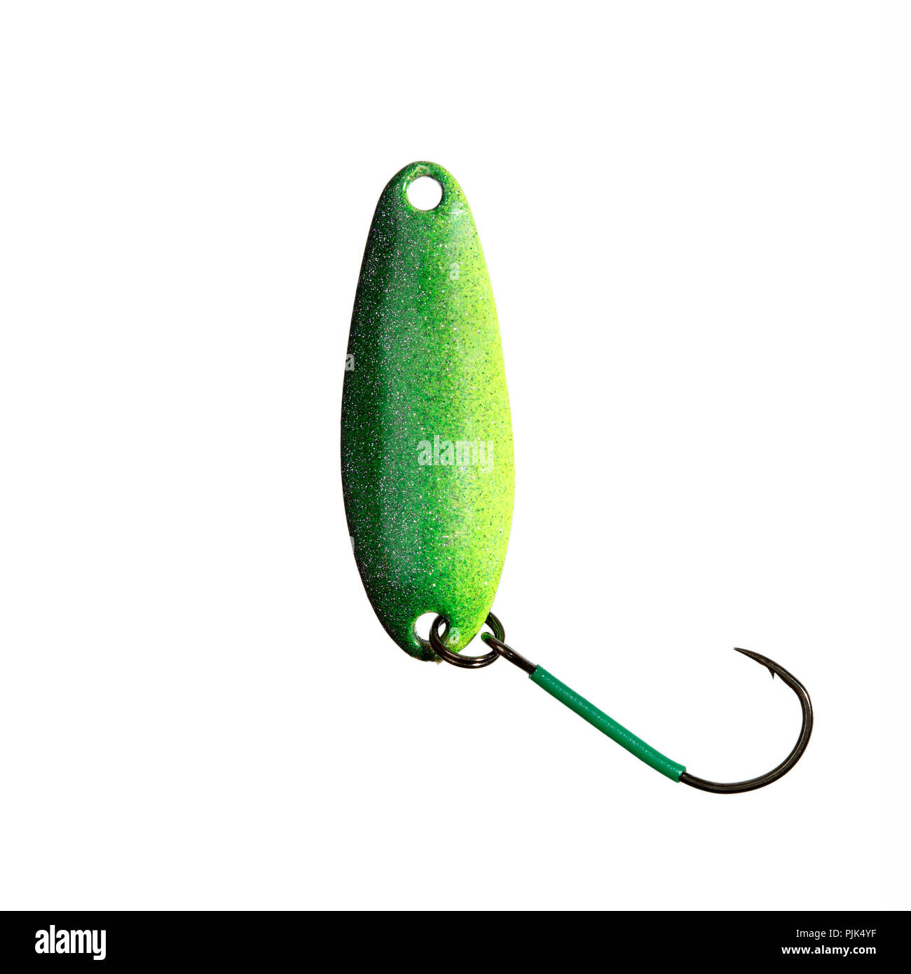 Fishing lure in green and black colors isolated on white Stock Photo ...
