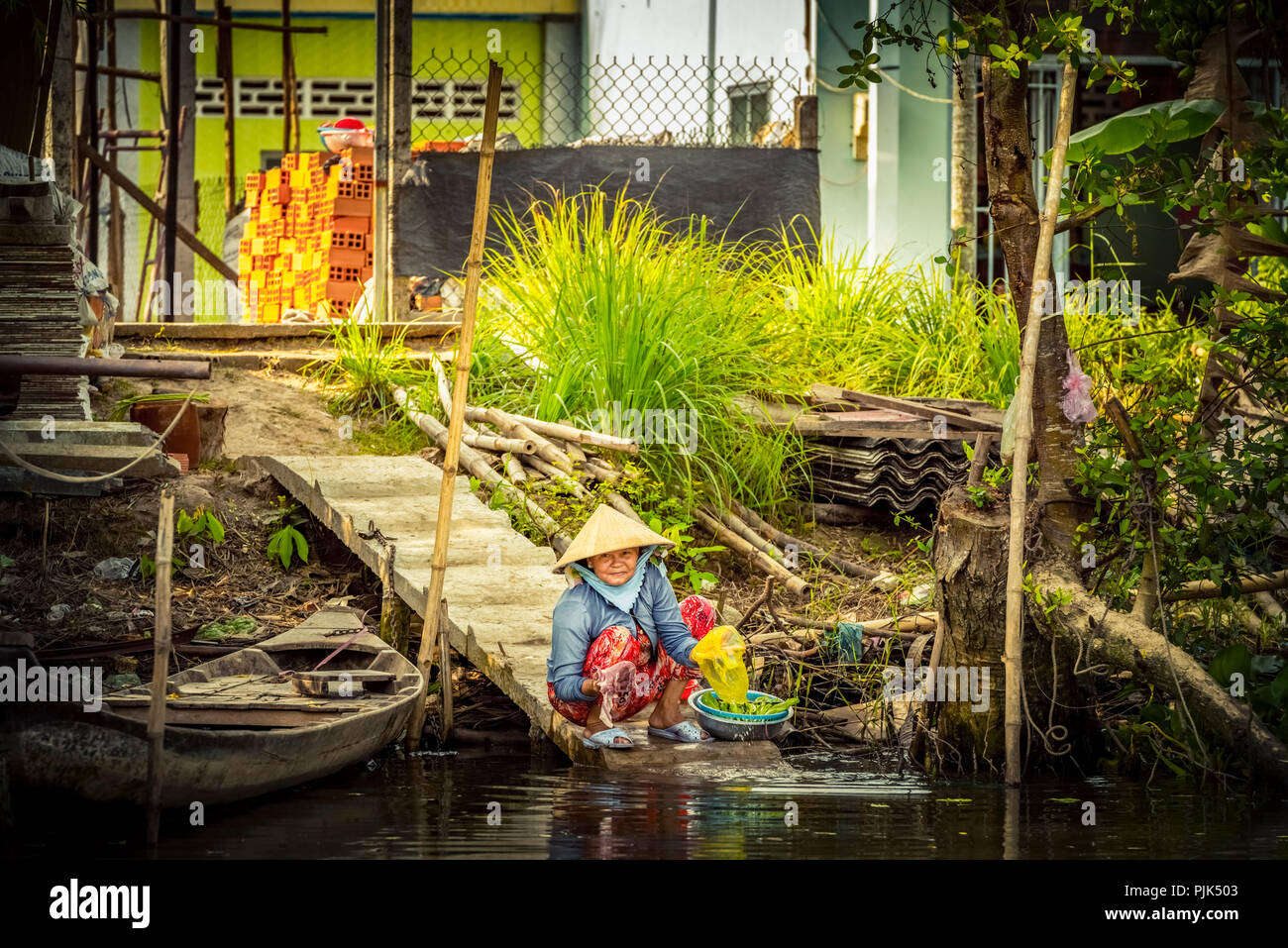Asia, Southeast Asia, South Vietnam, Vietnam, Mekong Delta, woman ...