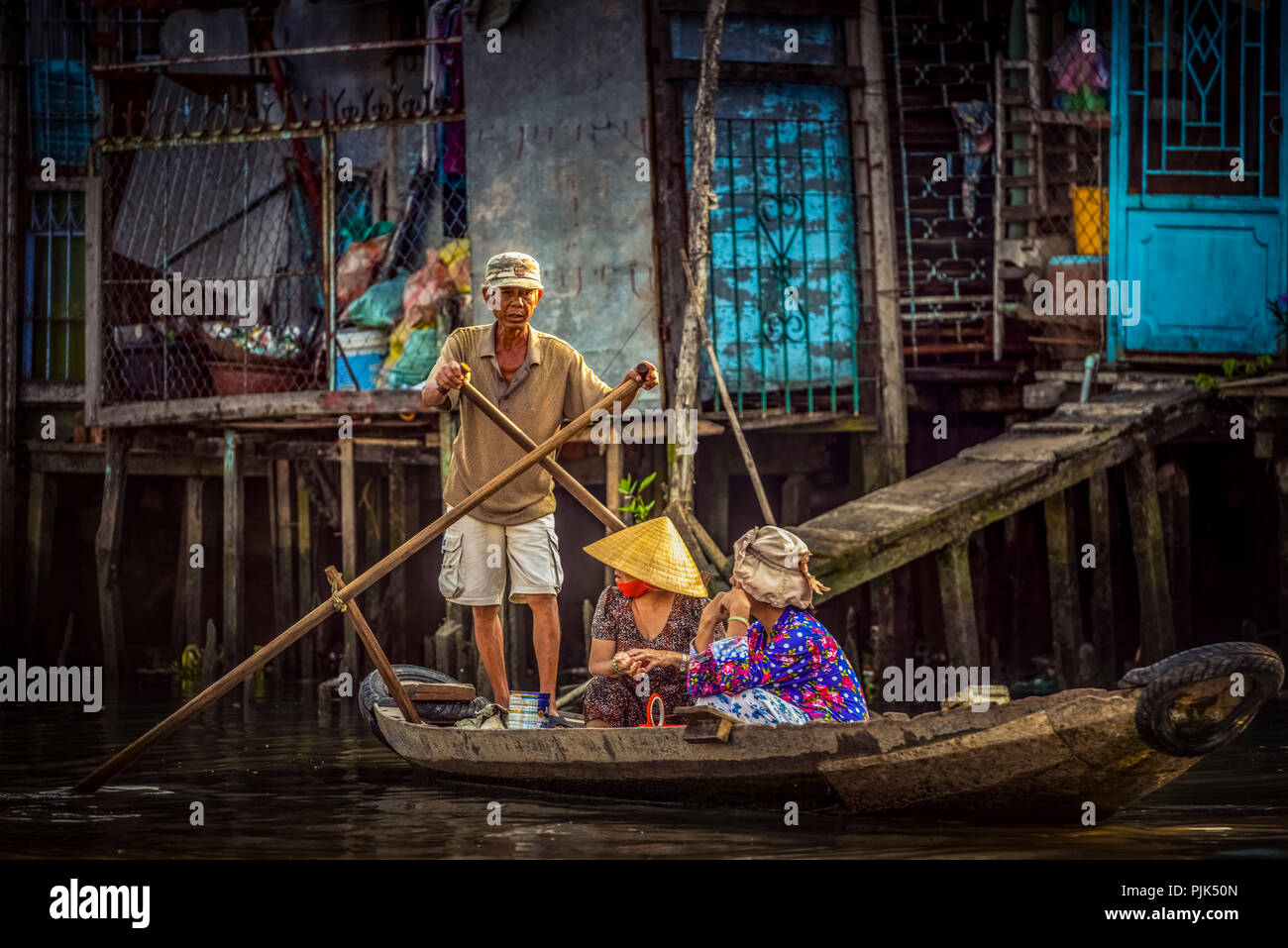 Asia, Southeast Asia, South Vietnam, Vietnam, Mekong Delta, market, man ...