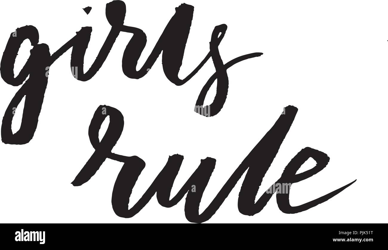 slogan Girls rule phrase graphic vector Print Fashion lettering Stock ...