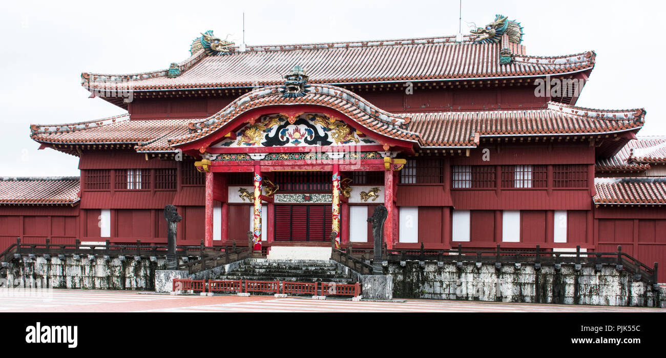 Japan, Okinawa island, Naha, Shuri palace, palace complex, hall Stock ...