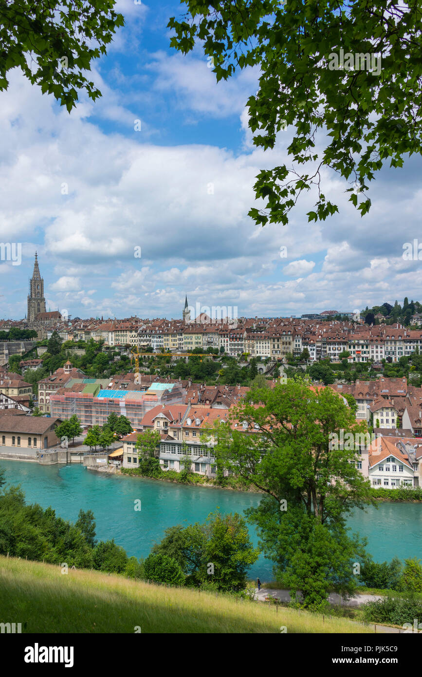 View on Bern old town with Aare loop, Bern, Canton Bern, Switzerland ...