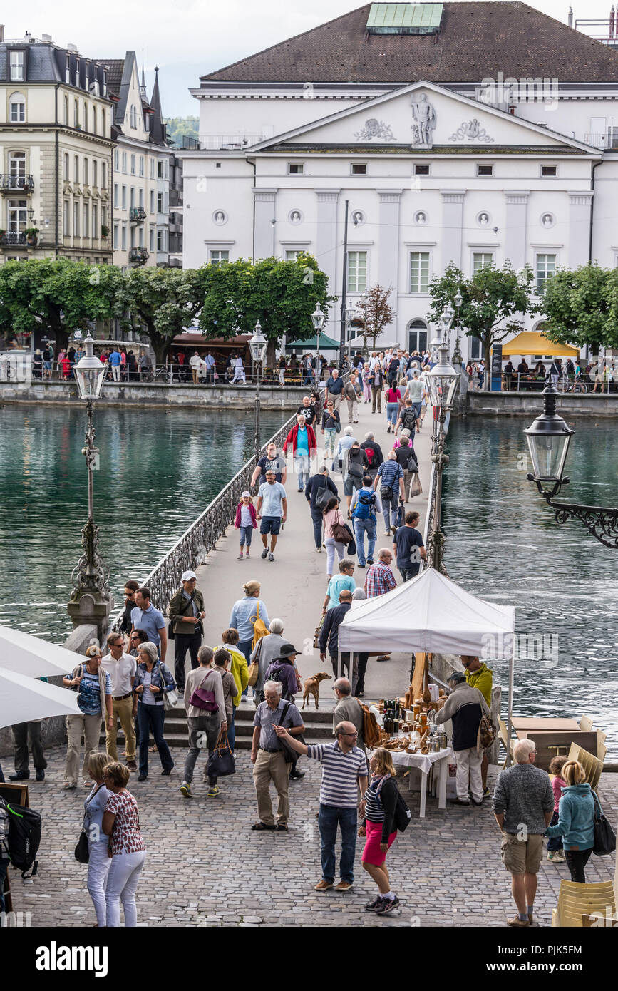 Spring festival at the reuss bridge over the reuss hi-res stock ...