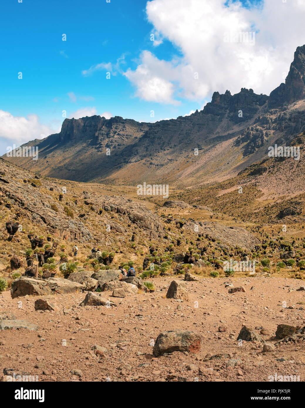 The volcanic rock formations at Mount Kenya Stock Photo - Alamy