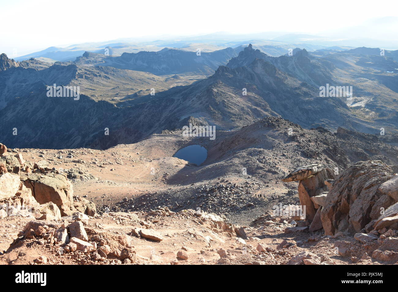 The volcanic rock formations at Mount Kenya Stock Photo - Alamy