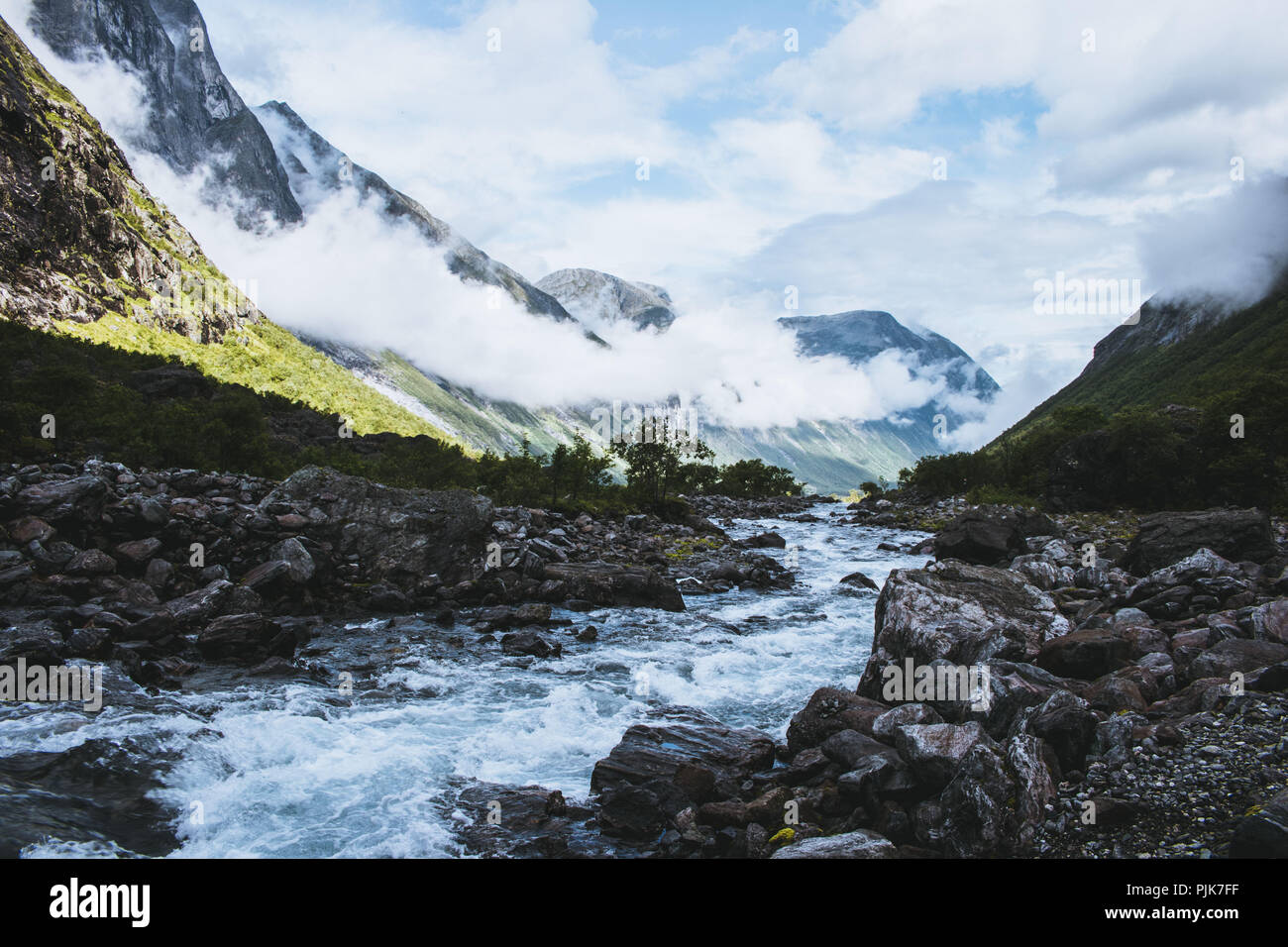 Trollstigen and stigfossen waterfall hi-res stock photography and ...