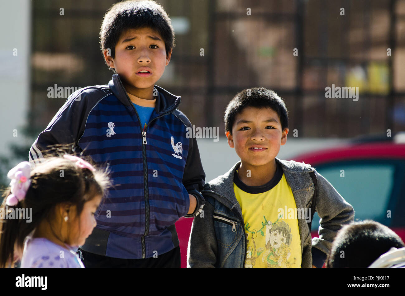Lima, Peru - JULY 27th 2018 : Happy children playing in the city of ...