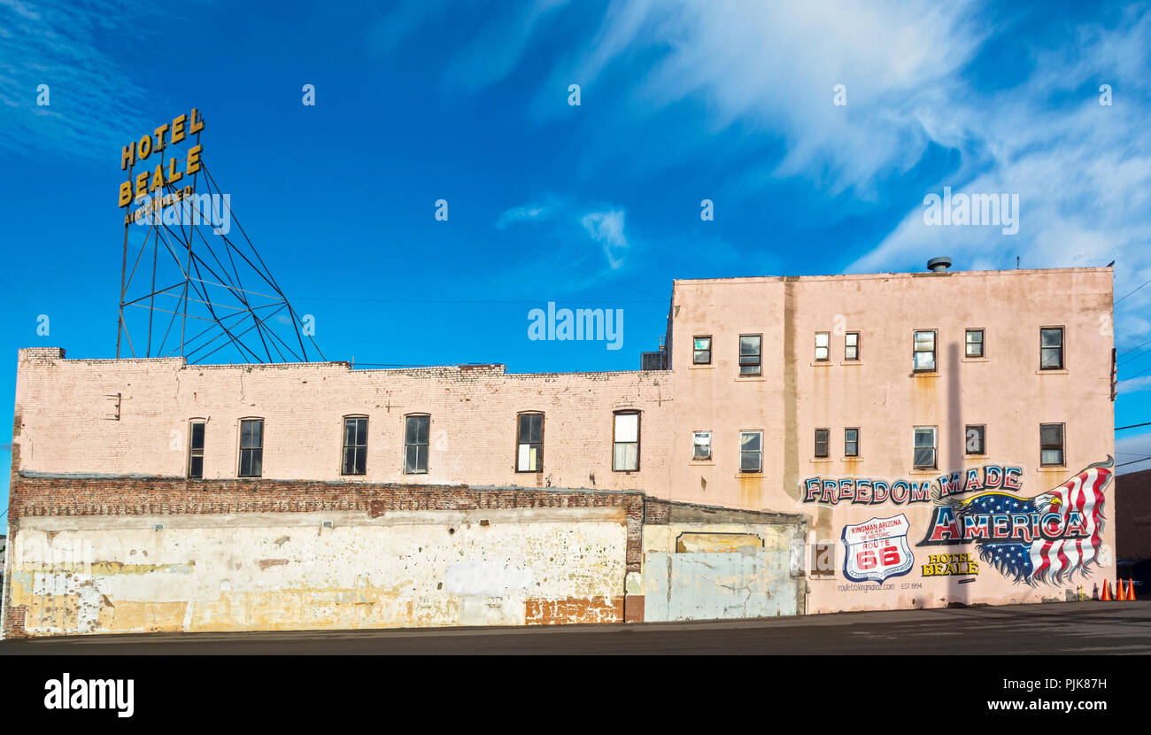 Arizona, Route 66, Kingman, Hotel Beale, once the premier hotel in town ...