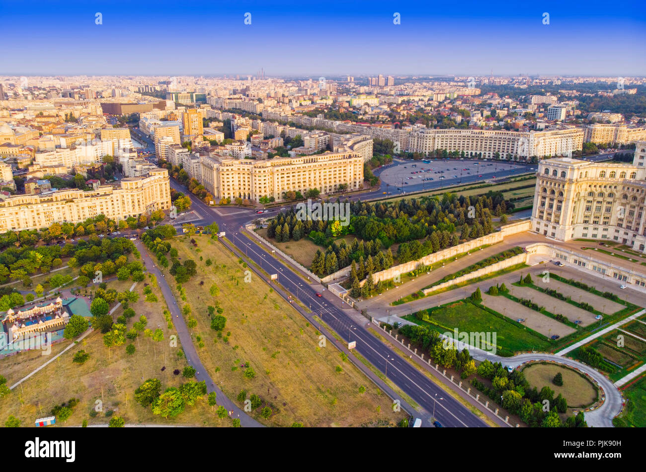 Bucharest panorama blue sky hi-res stock photography and images - Alamy
