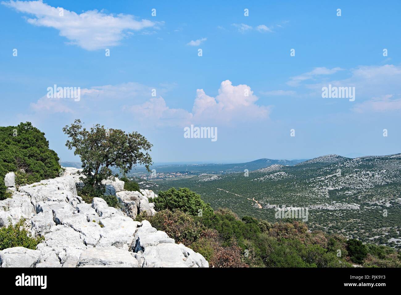 View of Vransko Jezero, the largest naturally occurring lake in Croatia ...