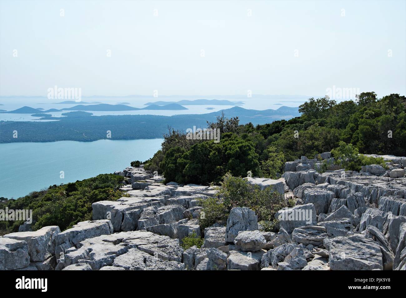 View of Vransko Jezero, the largest naturally occurring lake in Croatia ...