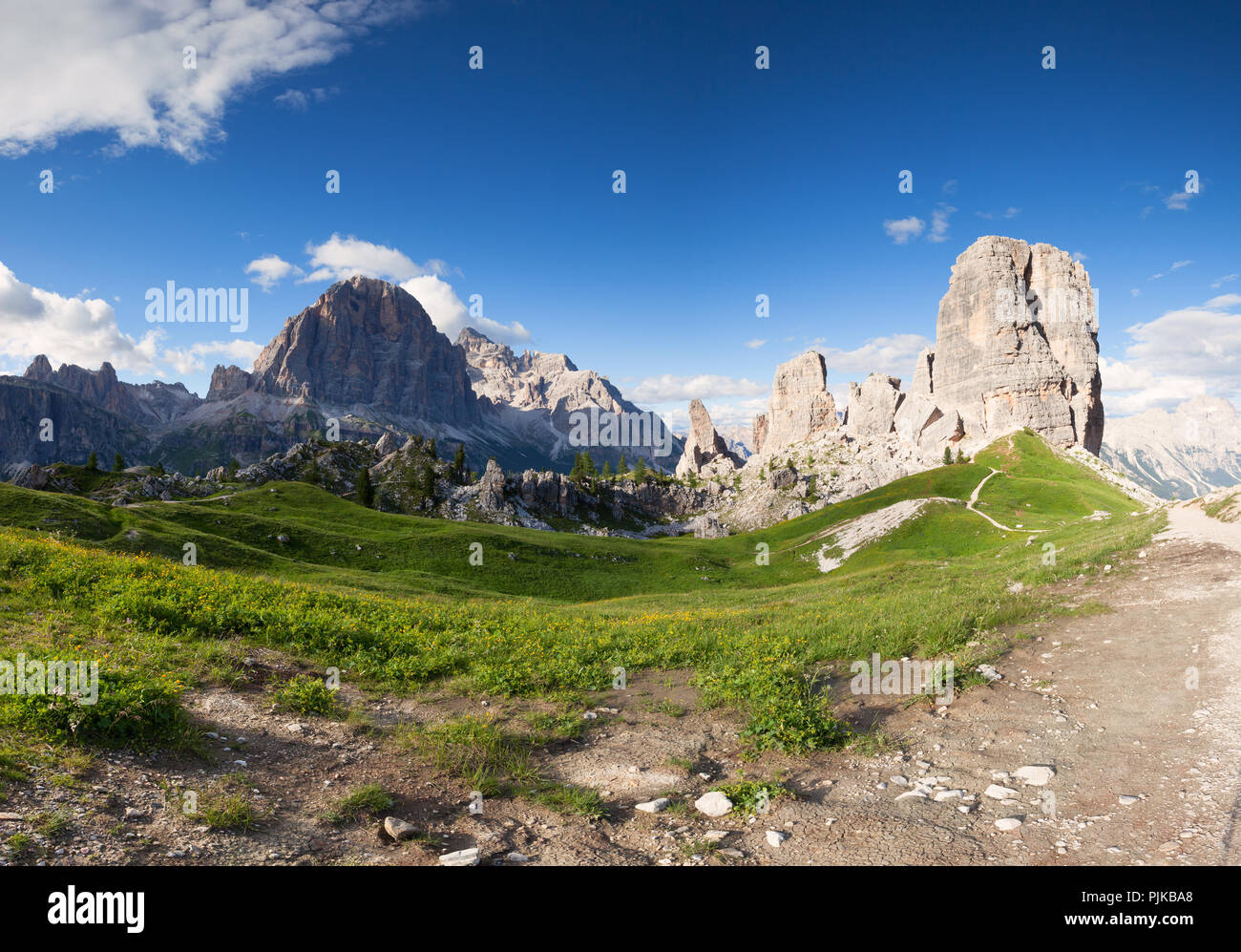 Cinque torri with flower meadow hi-res stock photography and images - Alamy