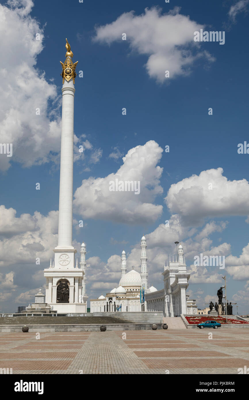 Astana, Kazakhstan, August 3 2018: View of the Kazakh Eli Monument on ...