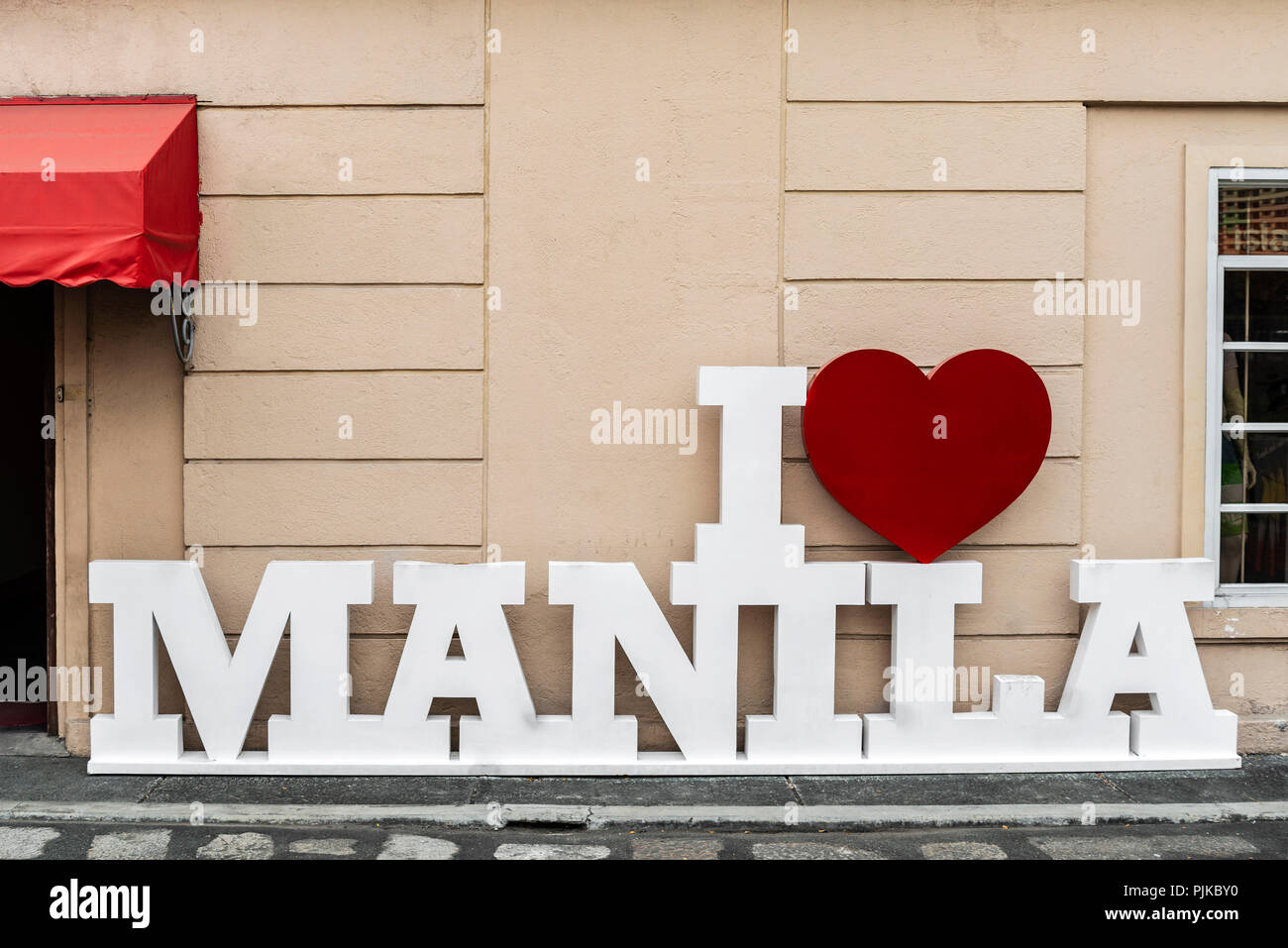 I love manila local symbol logo street sign on tourist area in ...