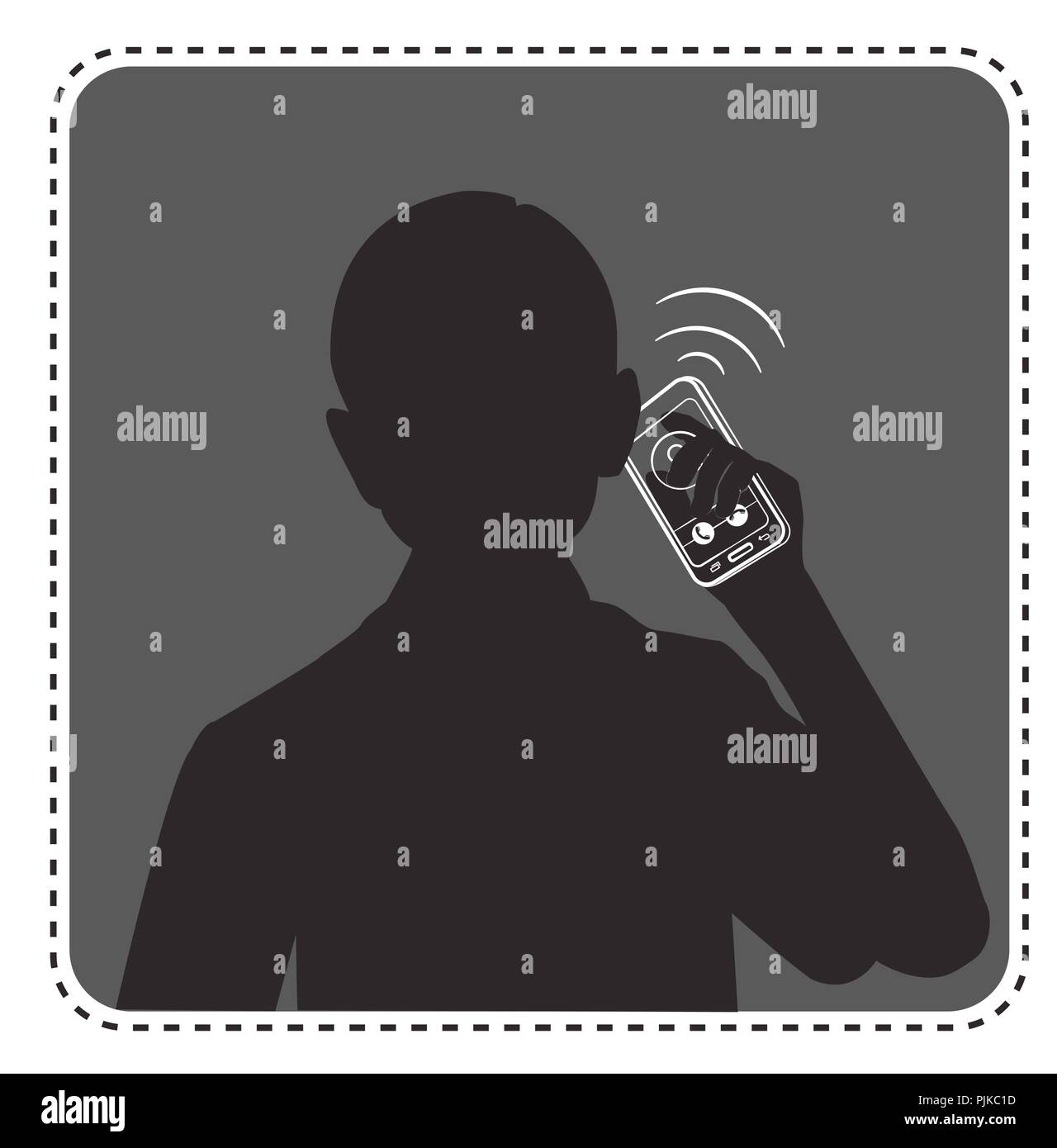 avatar anonymous in the form of a silhouette boy is talking on the ...