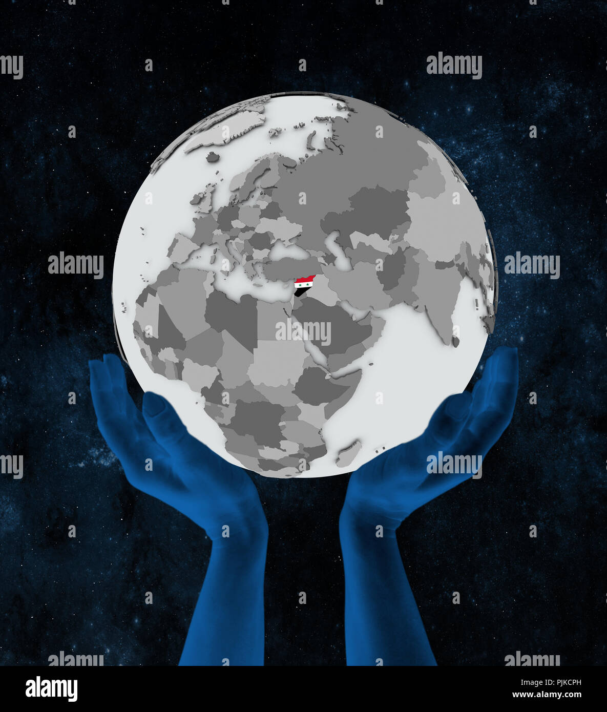 Map of syria and flag hi-res stock photography and images - Alamy