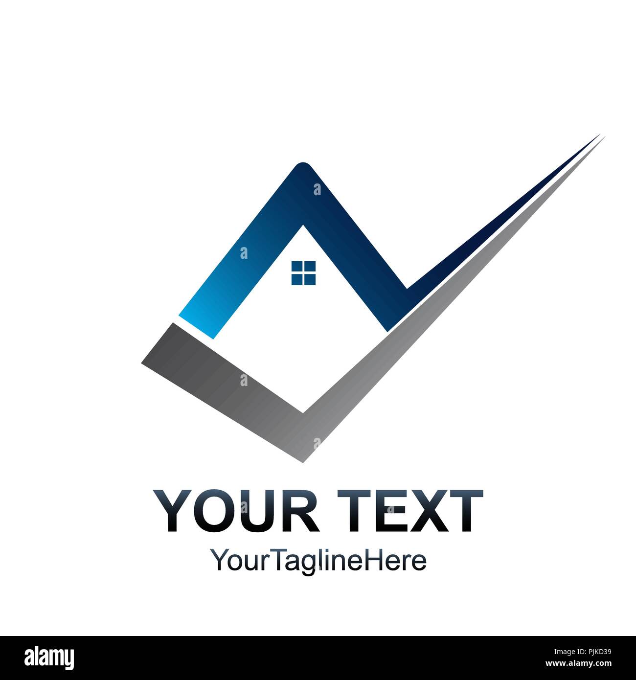 Creative Check home logo template. Real Estate element design Stock ...