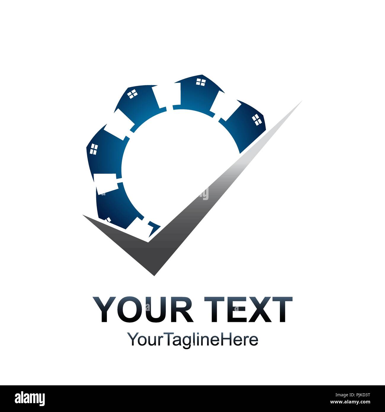 Creative Check home logo template. Real Estate element design Stock ...