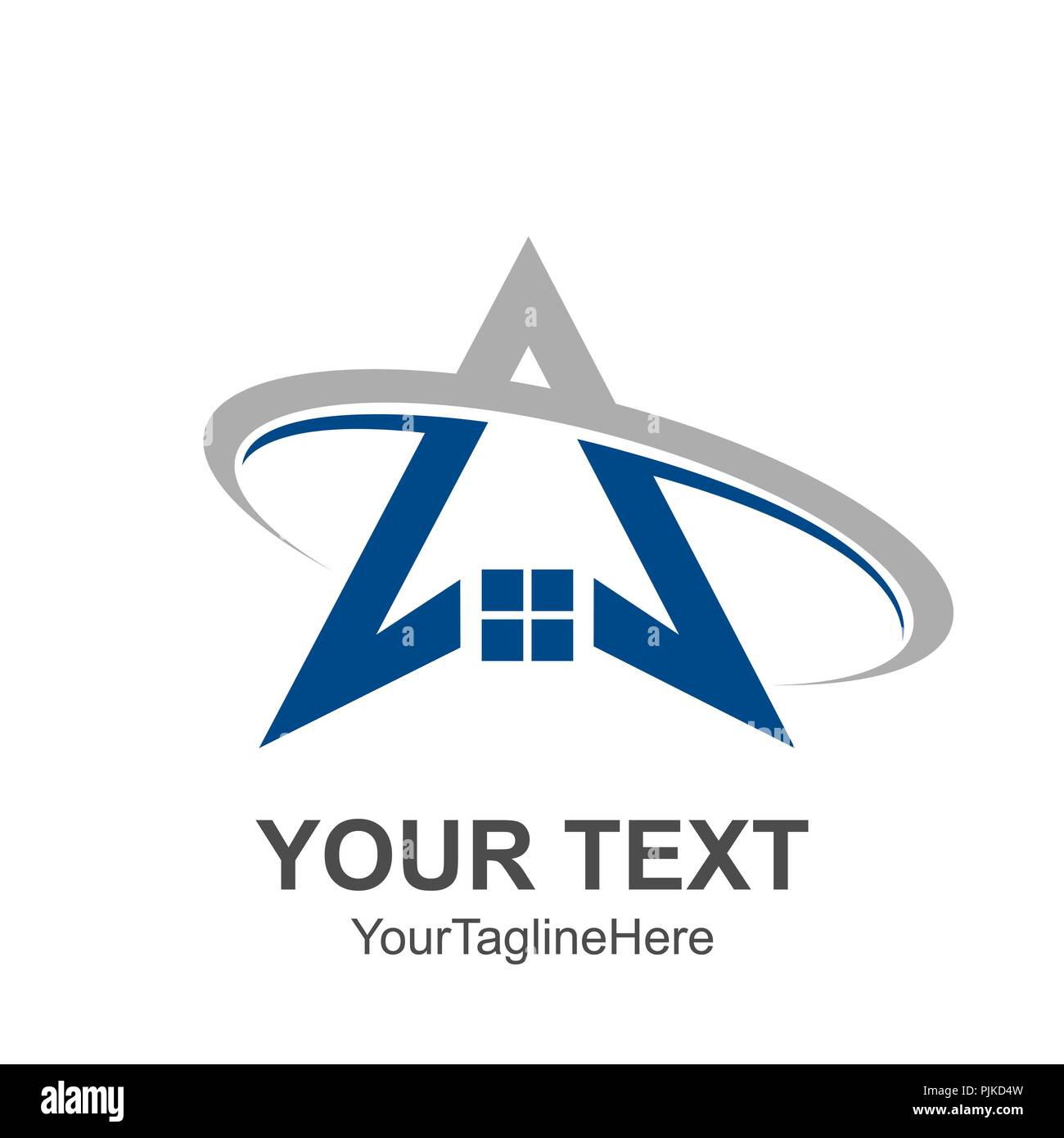 Triangle swoosh of house roof and home logo vector element. Company ...